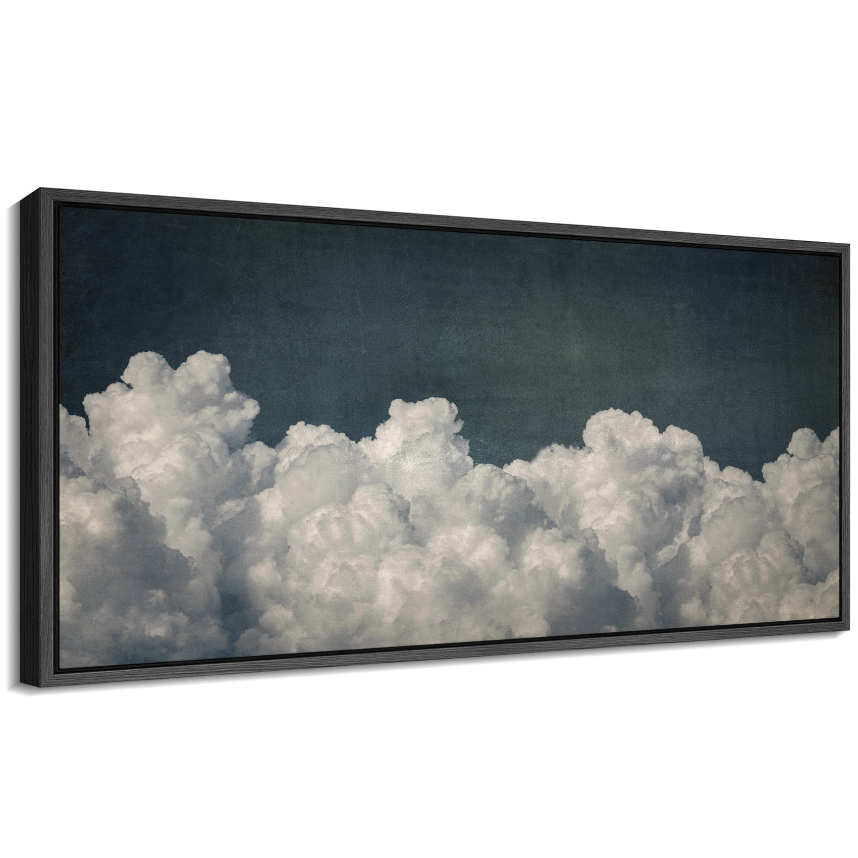 Large Framed Canvas Print Billowing White Clouds - Moody Atmospheric ...