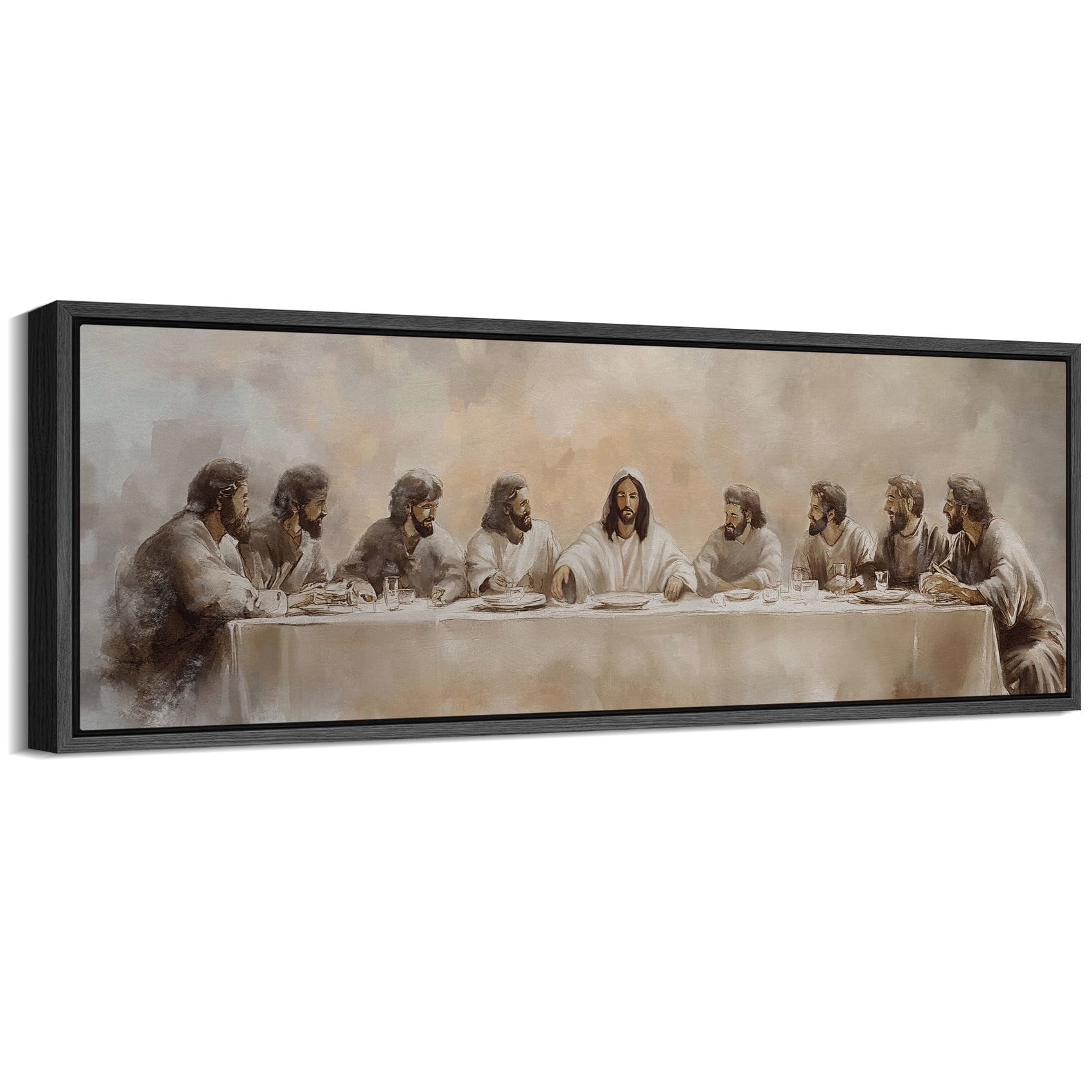 Large Framed Canvas Print The Last Supper - Classic Religious ...