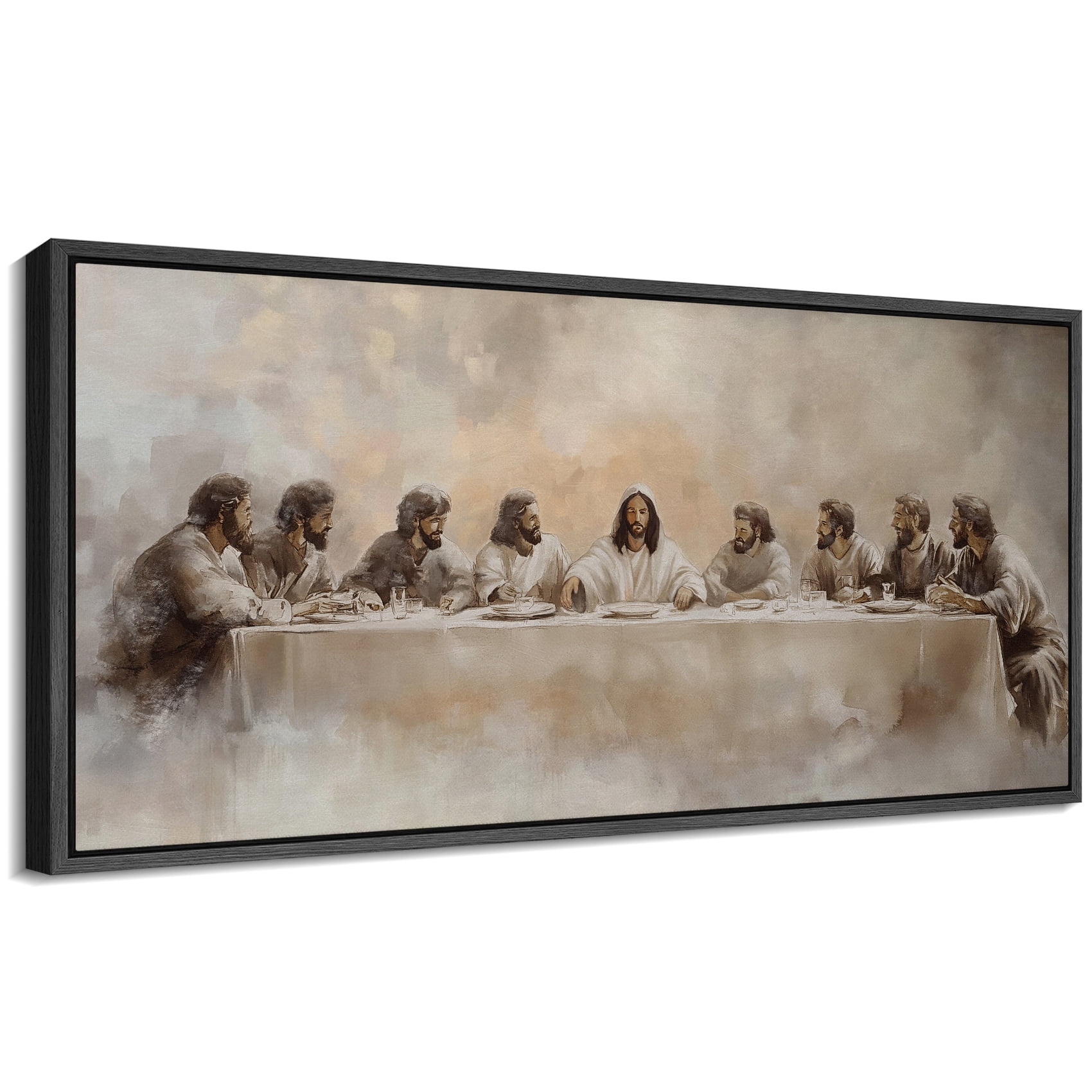 Large Framed Canvas Print The Last Supper - Classic Religious ...