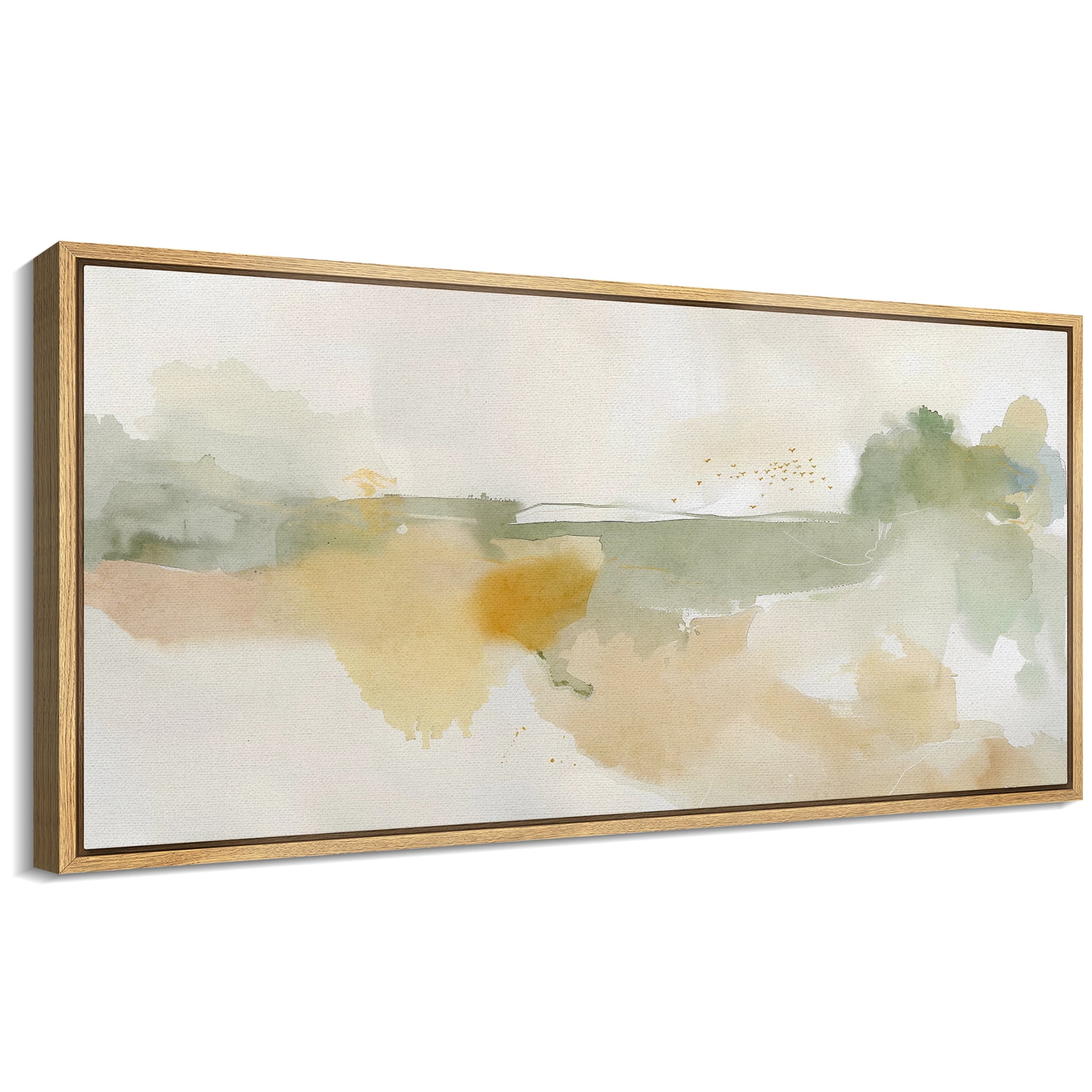 Large Framed Canvas Print Minimalist Abstract Nature Scene with Earthy ...