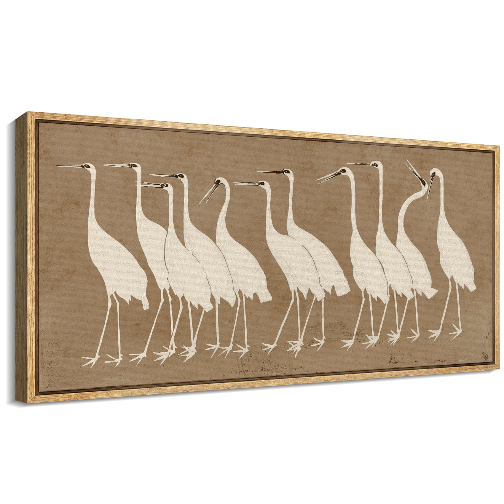 Large Framed Canvas Print Minimalist Bird Illustration on Textured ...