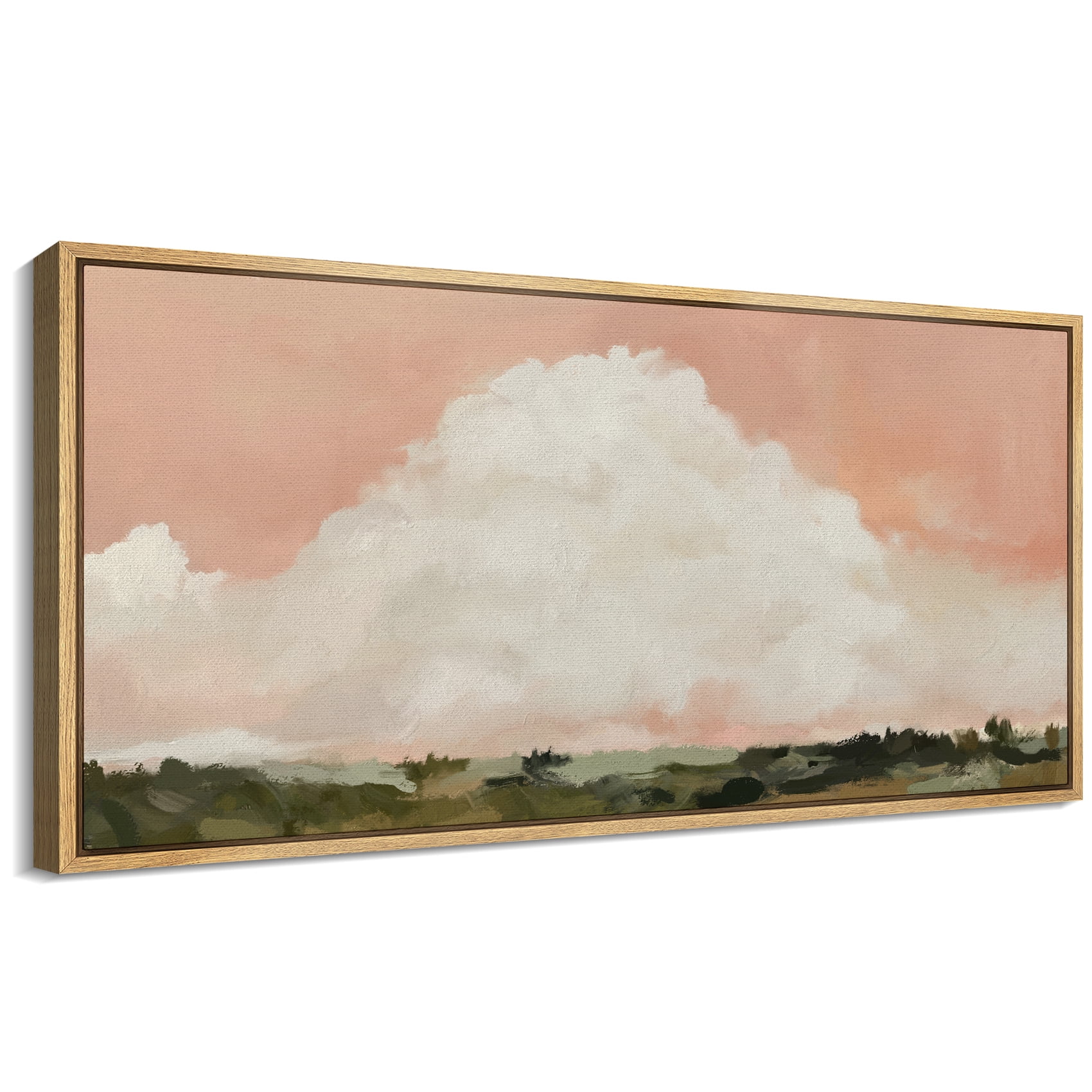 Large Framed Canvas Print Minimalist Mountain MeadowWall Art Decorative ...