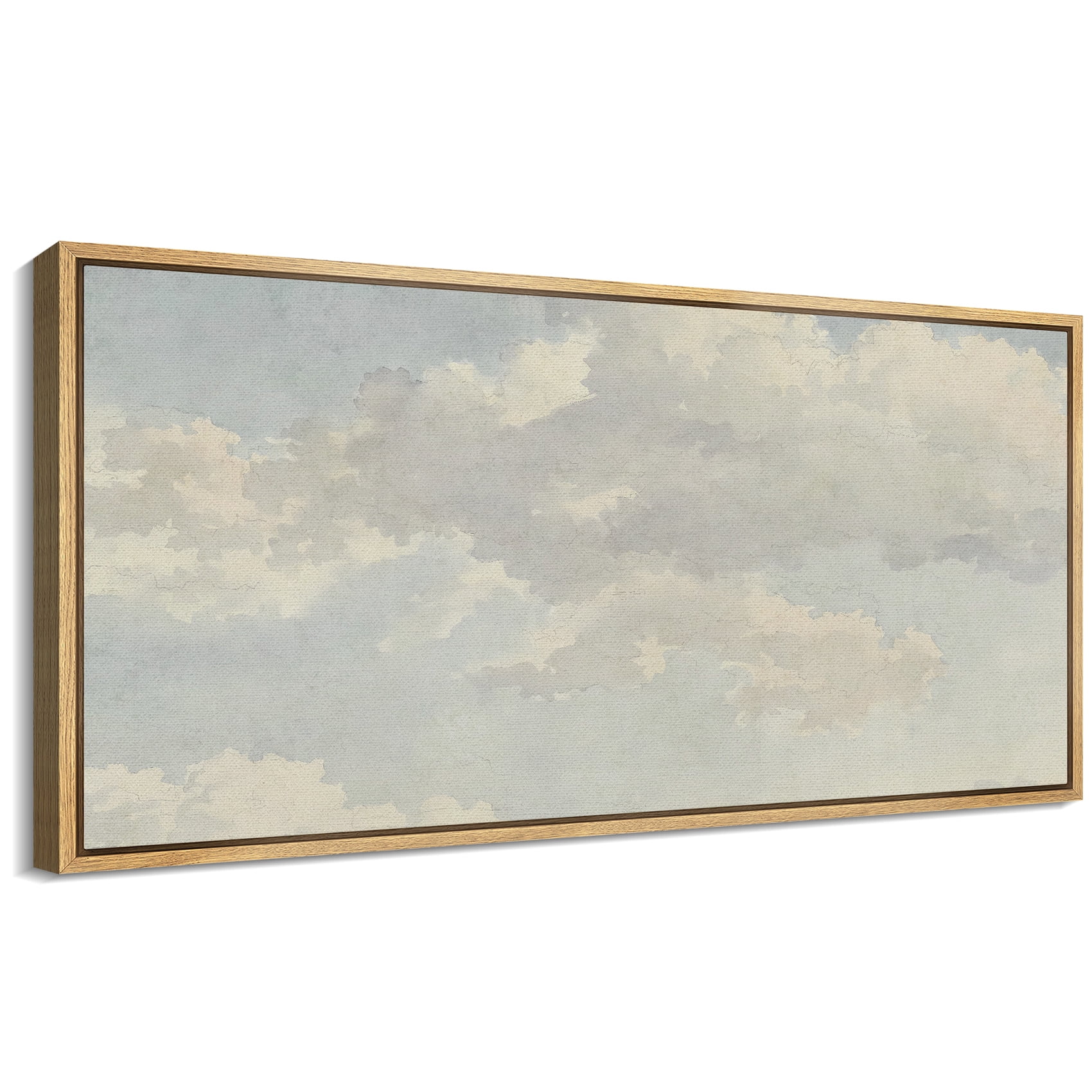 Large Framed Canvas Print Serene Blue and White Cloudscape Painting on ...