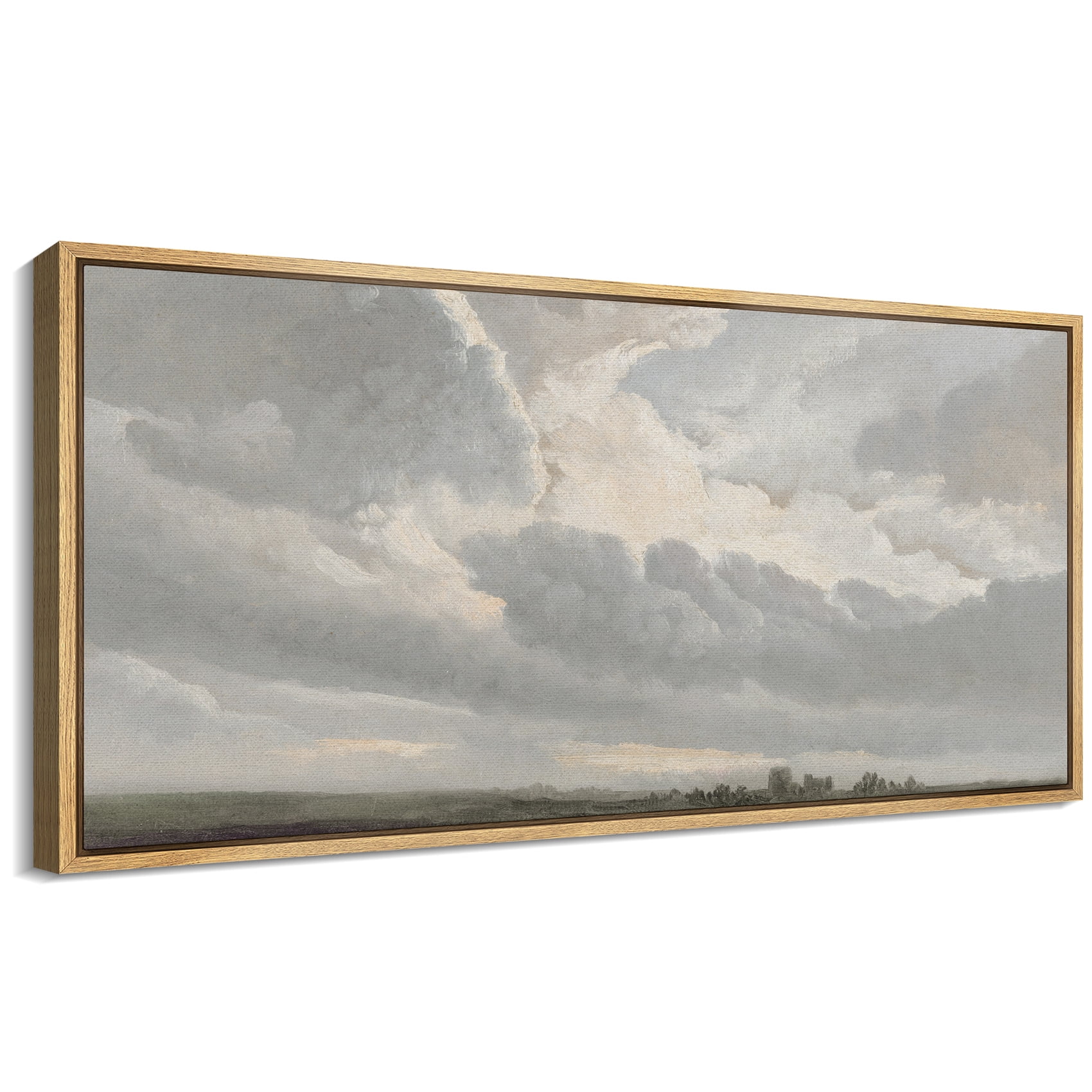 Large Framed Canvas Print Stormy Horizon - Dramatic CloudscapeWall Art ...