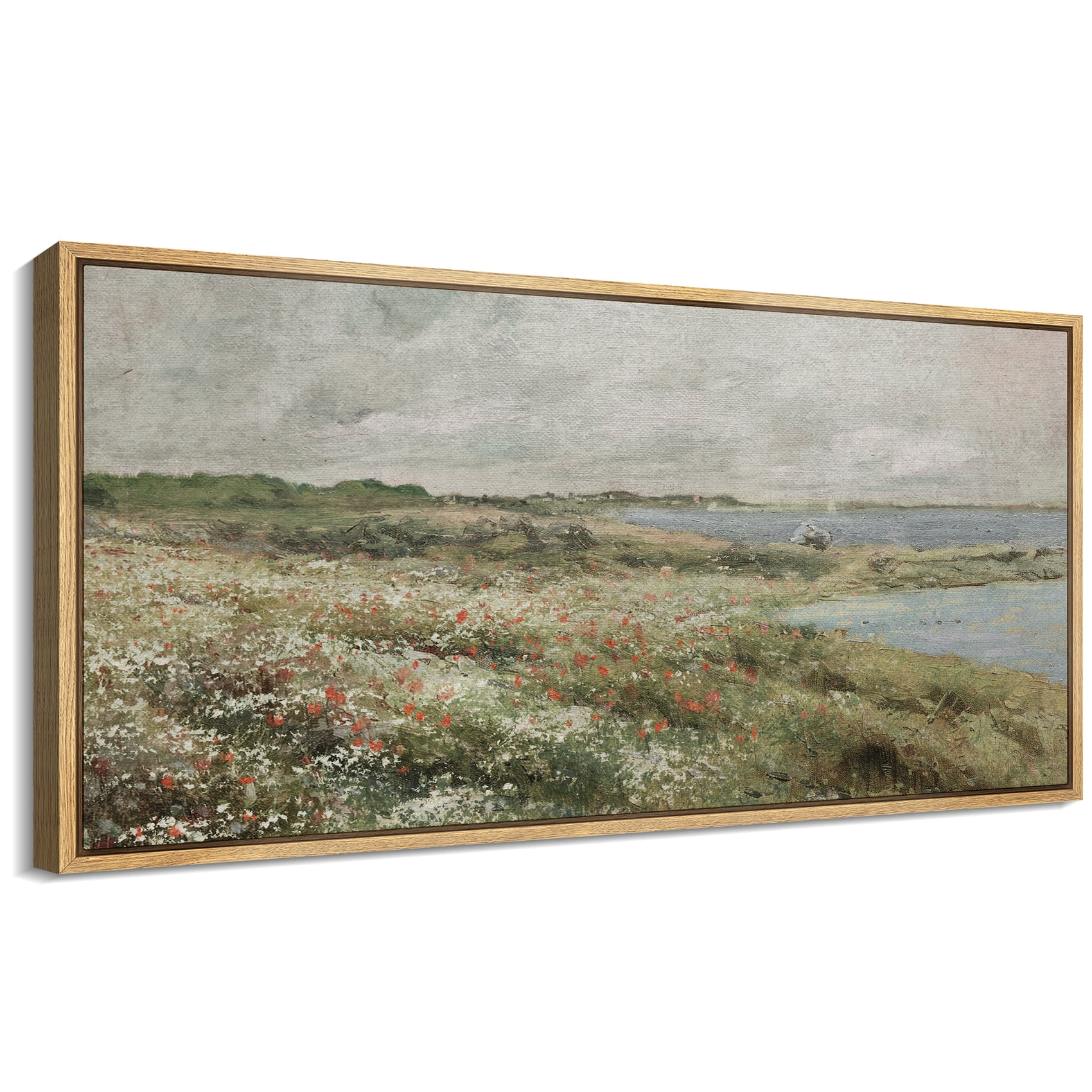 Large Framed Canvas Print Vintage Countryside Landscape with Blooming ...