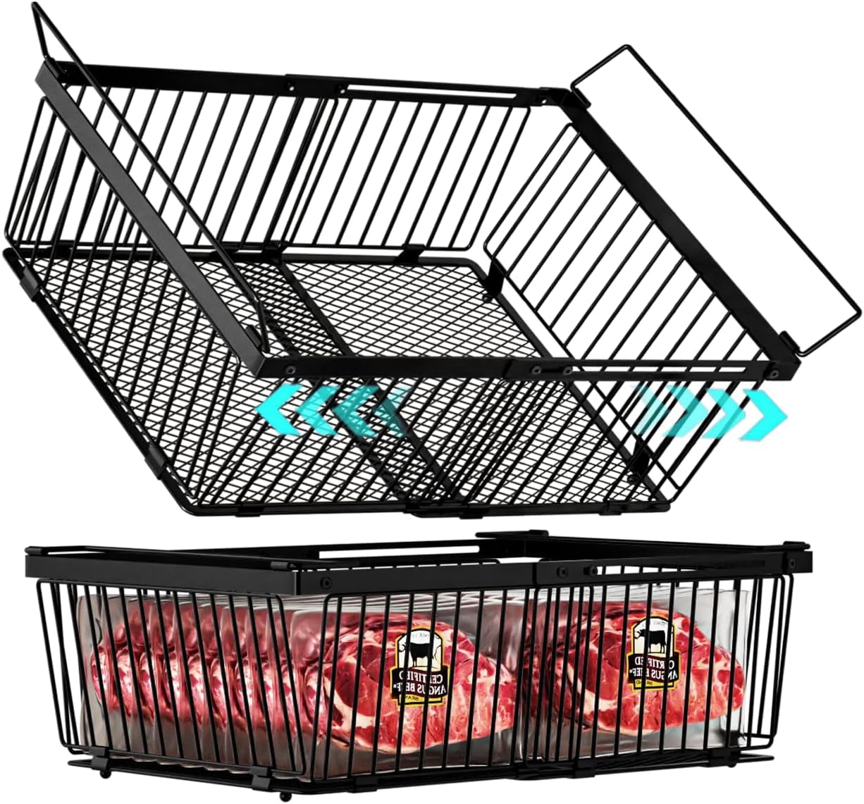 Large Freezer Organizer Bins,Upgraded Bottom Leak-Proof net,Fit 10 to ...