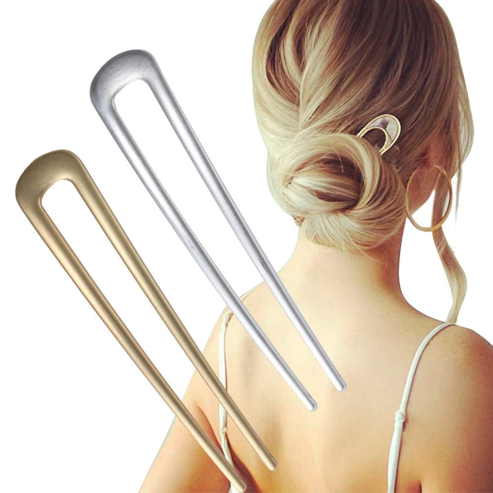 Menkey Large U-Shaped Hair Pins, Metal Hair Sticks, Alloy Material ...