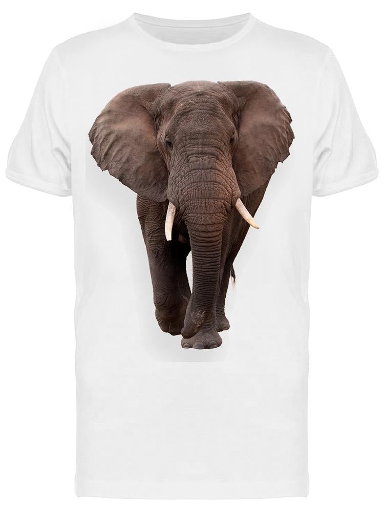 Large Front African Elephant T-Shirt Men -Image by Shutterstock, Male ...