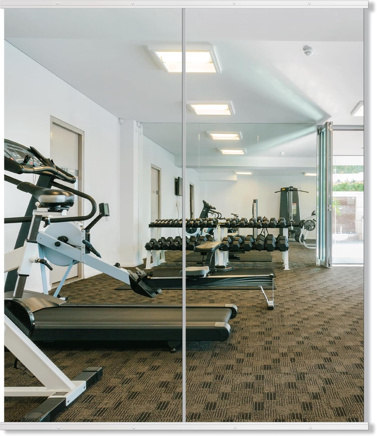 Large Full Mirror for Yoga, Frameless Wall-Mounted Glass Panel (60"x25 ...