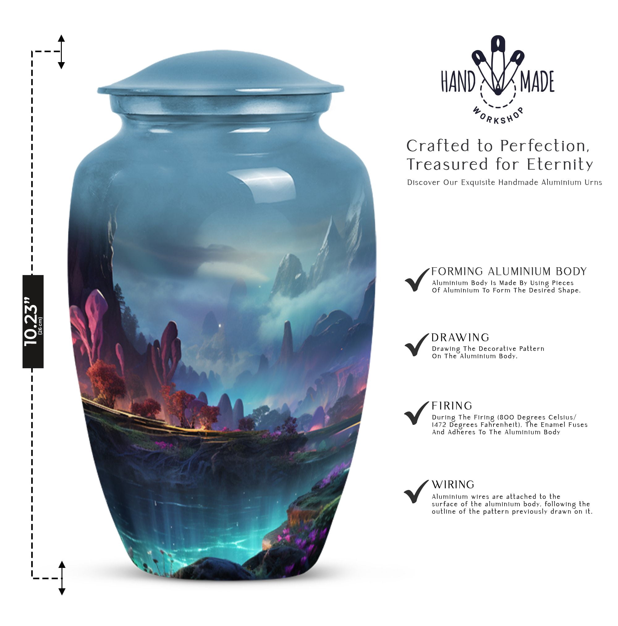 Large Full Moon Forest & River Scene Urn - Adult Cremation Memorial ...