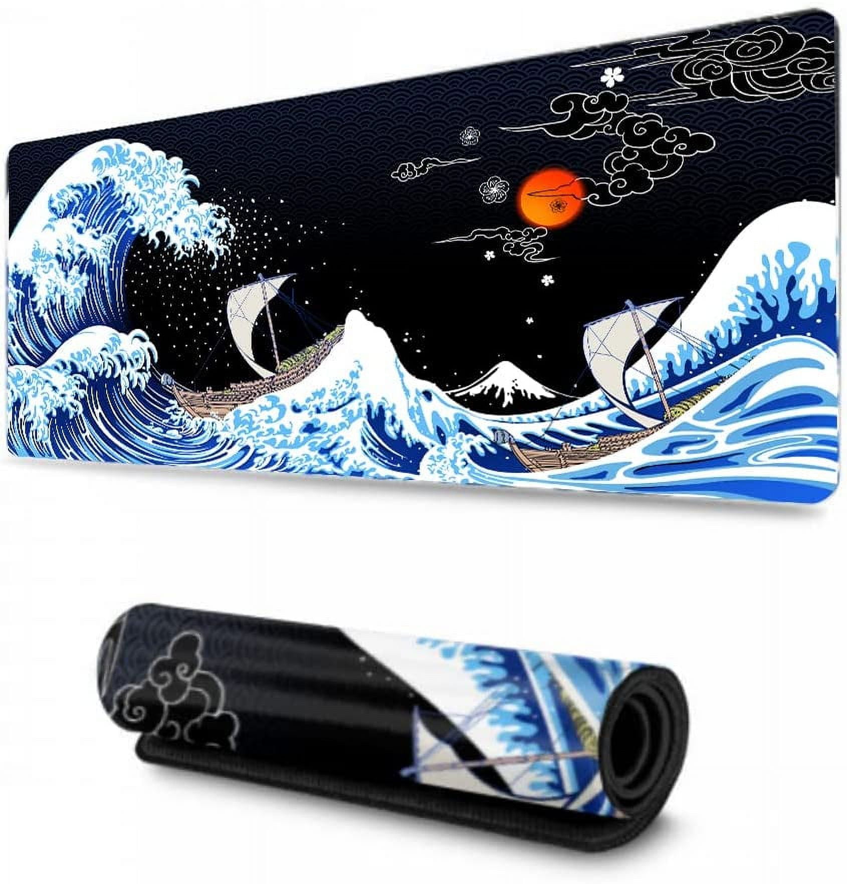 Large Gaming Laptop Mouse Pad, Sea Wave Big Laptop Desk Pads Non Slip ...