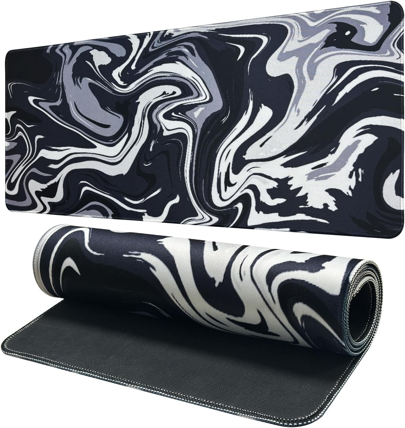 Large Gaming Mouse Pad Abstract Fluid Pattern Extended Desk Mat 3mm ...