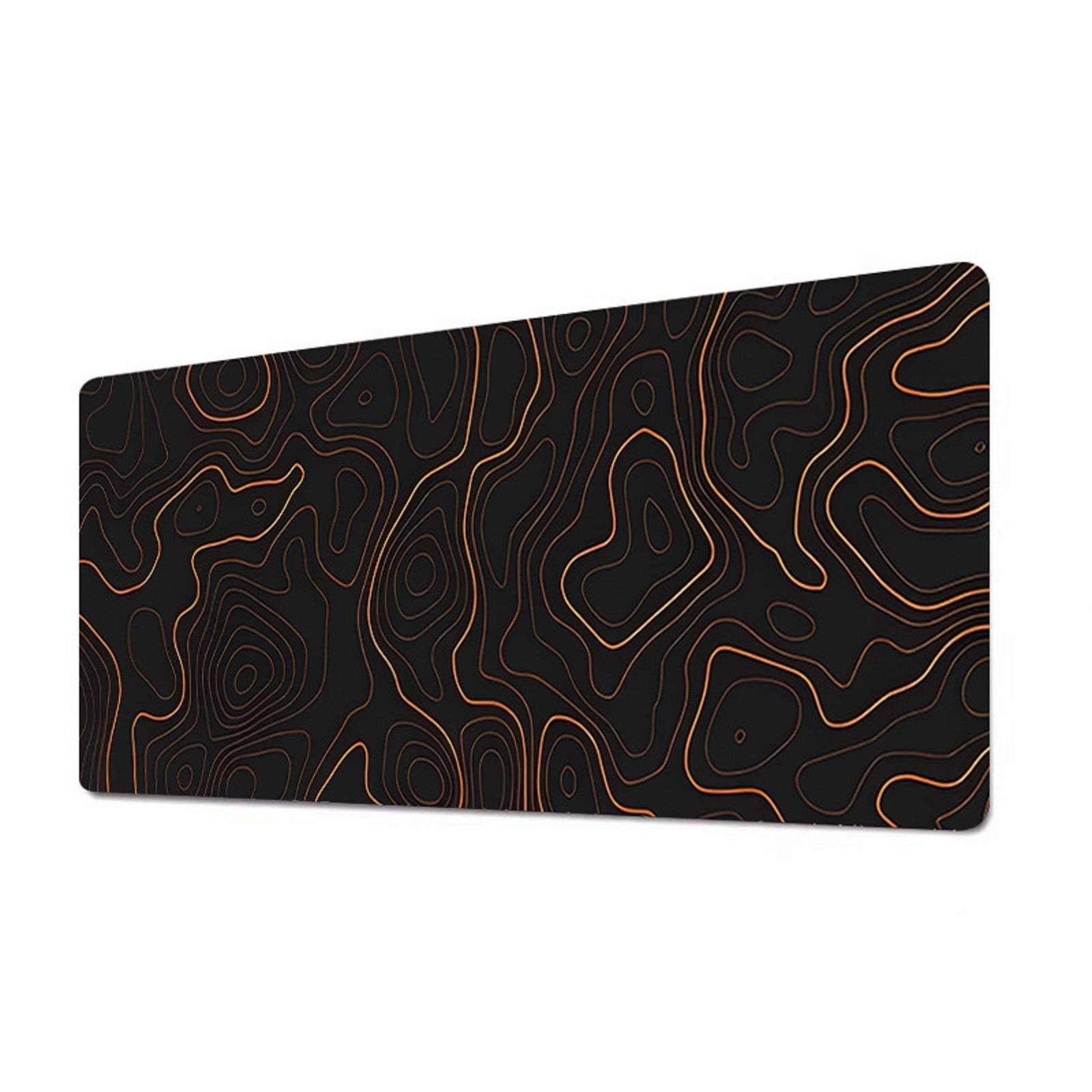 Large Gaming Mouse Pad, Abstract Gold Line Art Mousepad with Stitched ...