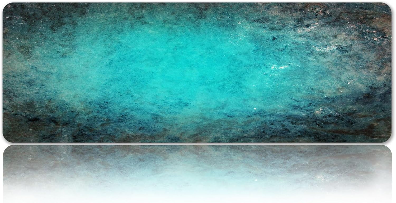 Large Gaming Mouse Pad - Abstract Vintage Turquoise Large Office Decor ...