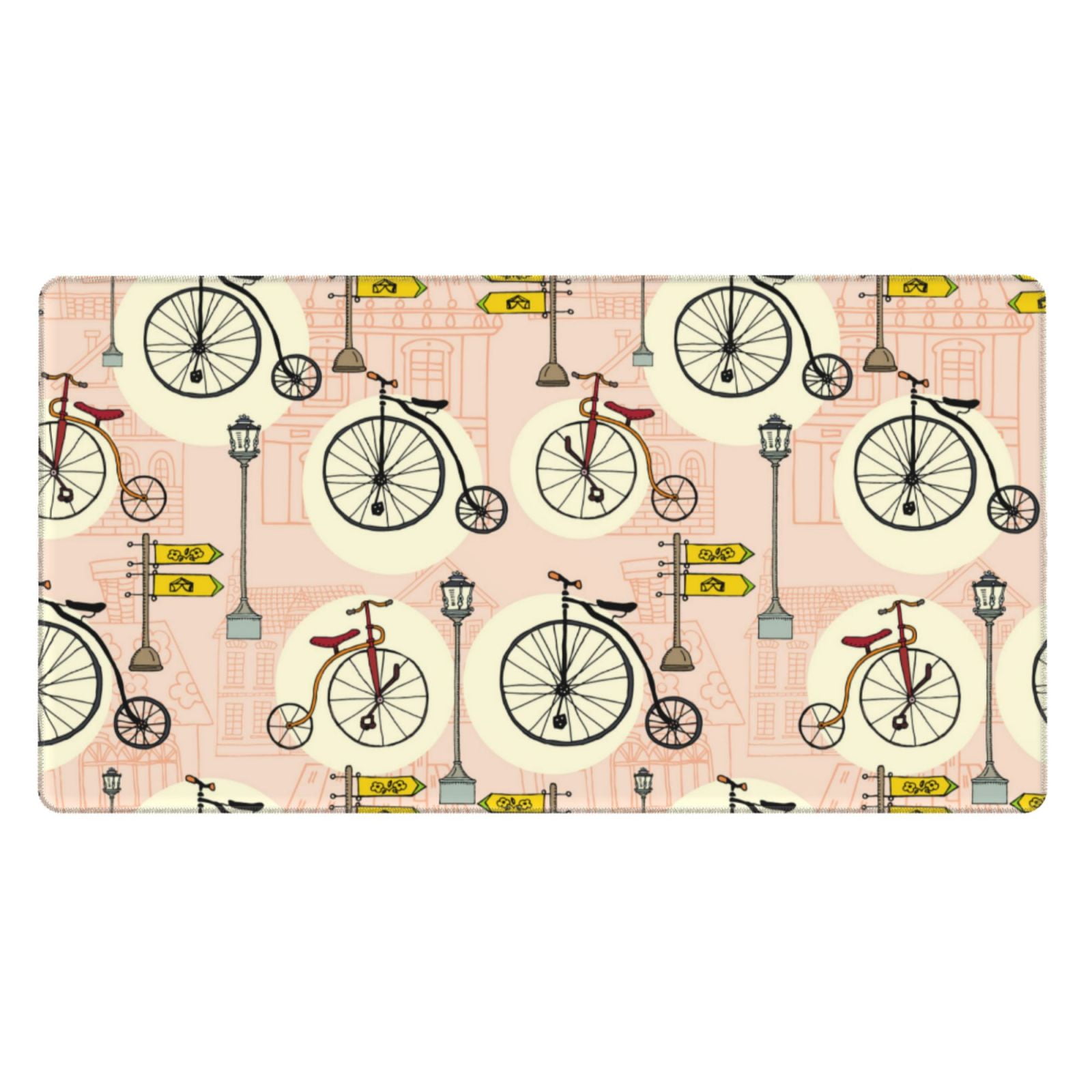 Large Gaming Mouse Pad - Bike Pattern Abstract Non-Slip Rubber Base ...
