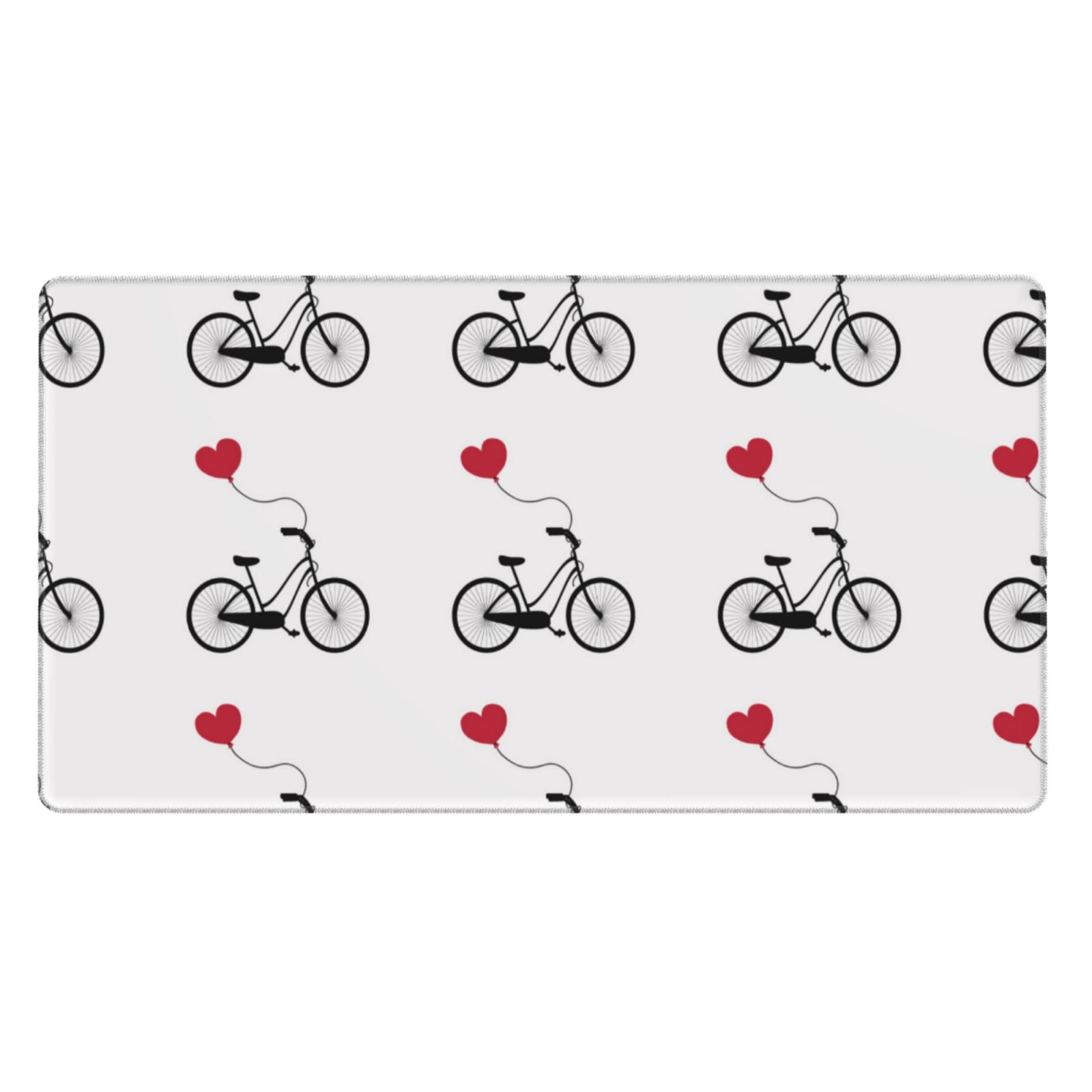 Large Gaming Mouse Pad - Bike Pattern heart Non-Slip Rubber Base Desk ...