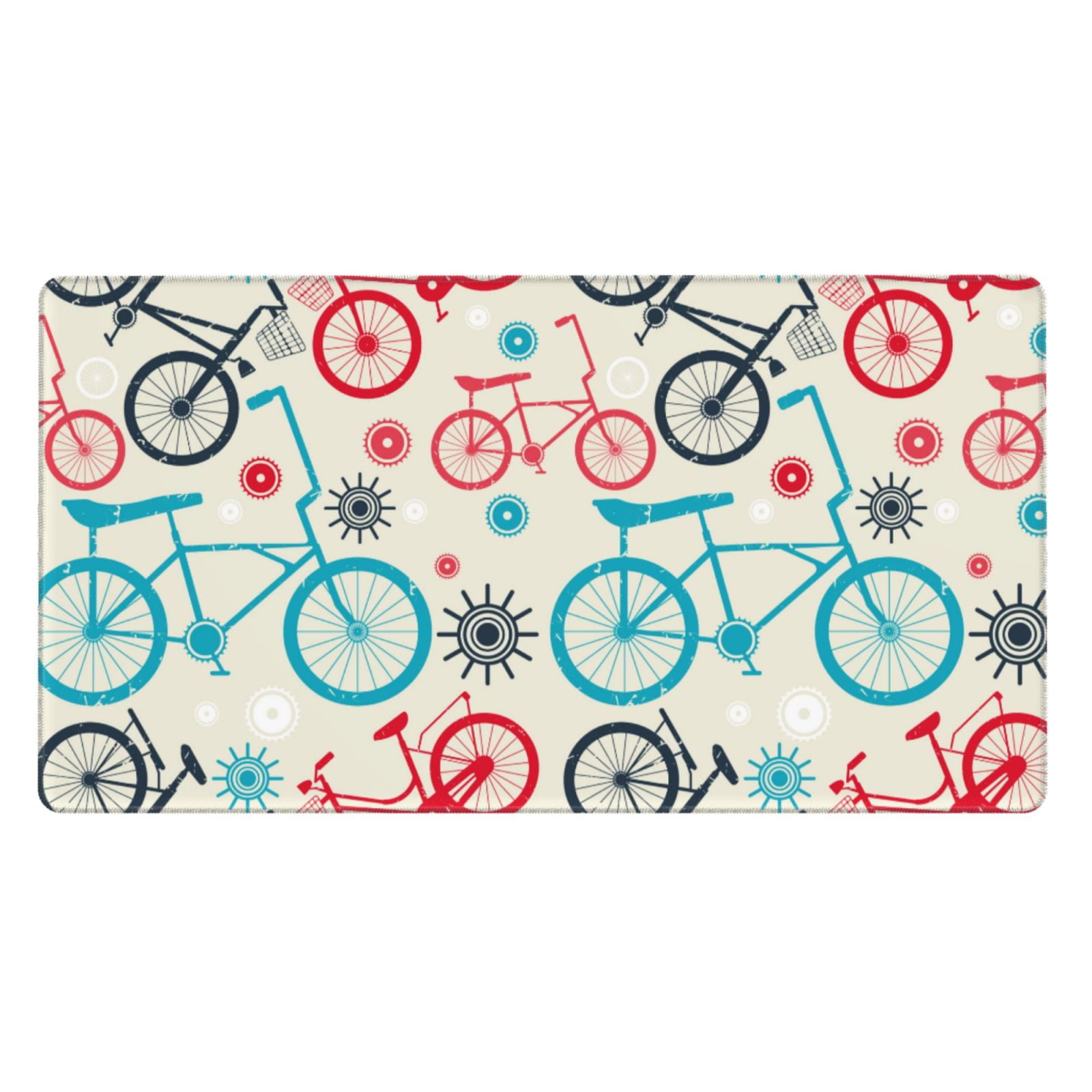 Large Gaming Mouse Pad - Bike Pattern red blue Non-Slip Rubber Base ...