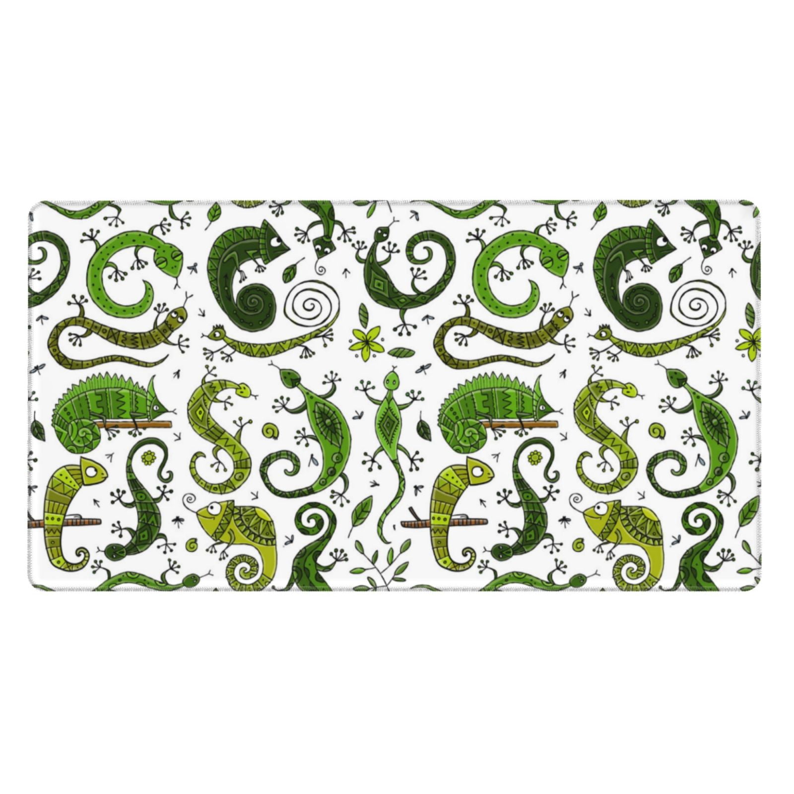 Large Gaming Mouse Pad - Bohemian Gecko Lizard Green Non-Slip Rubber ...