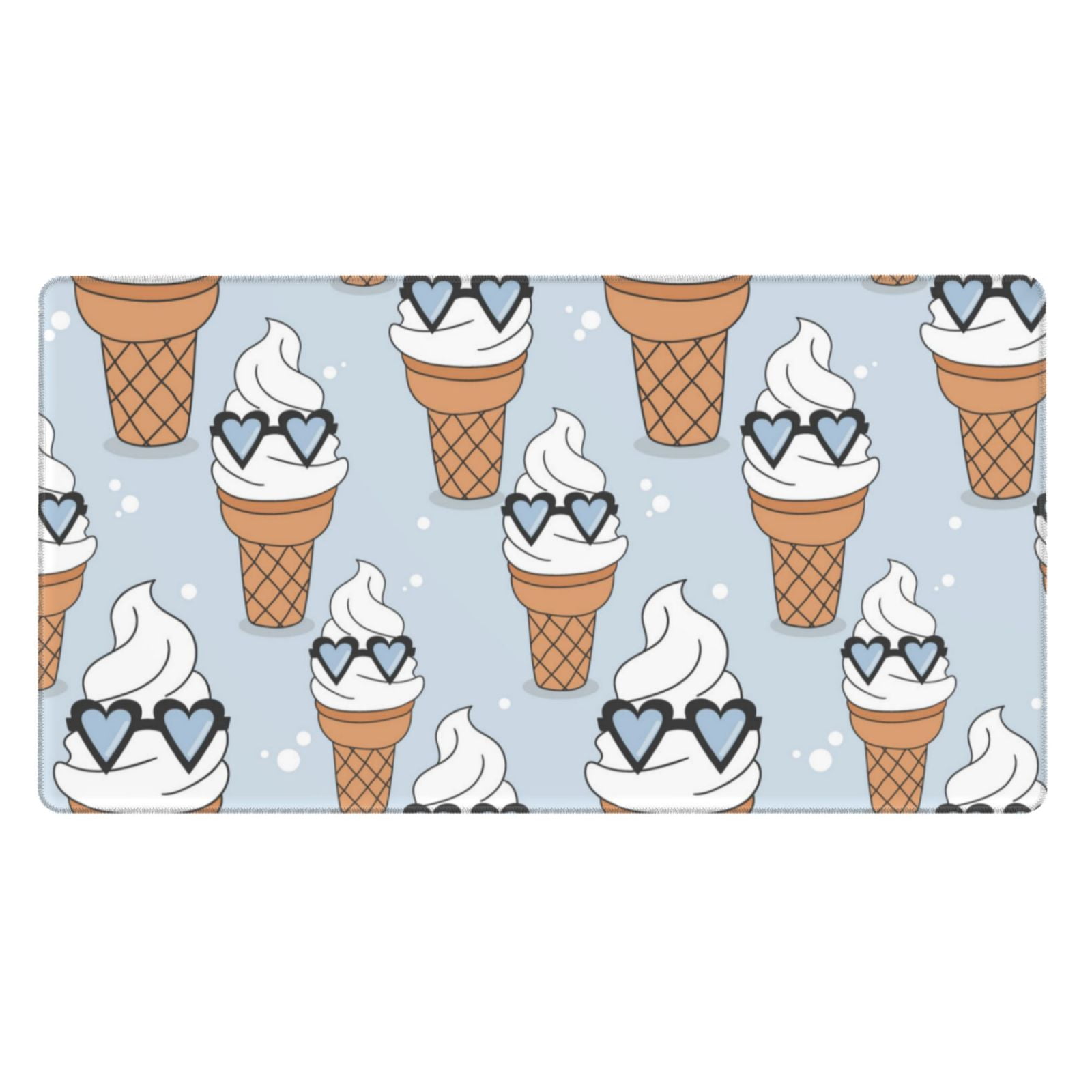 Large Gaming Mouse Pad - Cartoon Cool Ice Cream Print Non-Slip Rubber ...