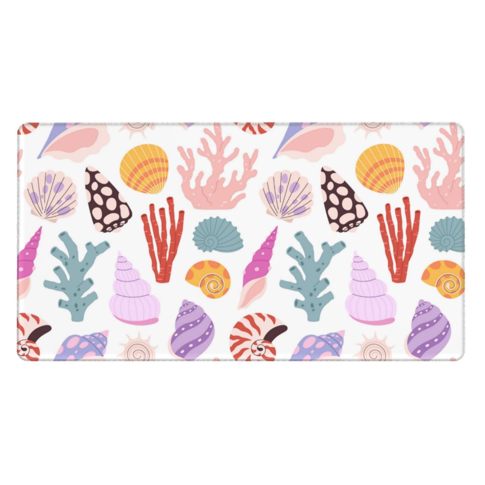 Large Gaming Mouse Pad - Cartoon Coral Shell Conch Non-Slip Rubber Base ...
