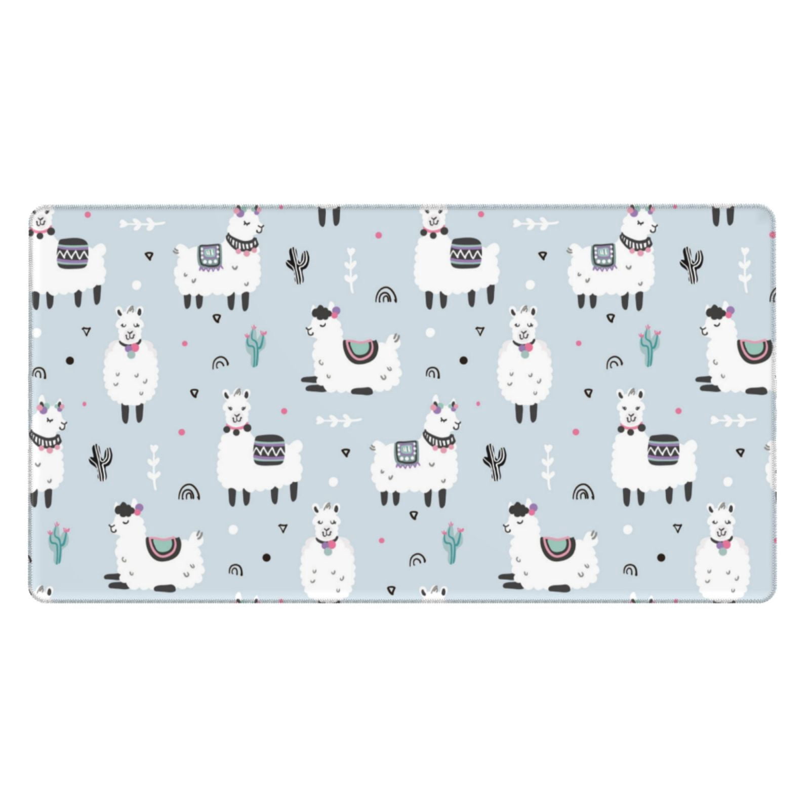 Large Gaming Mouse Pad - Cartoon Cute Alpacas Cactus Non-Slip Rubber ...