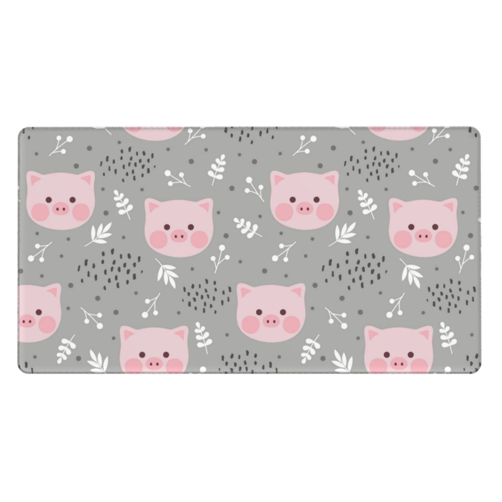 Large Gaming Mouse Pad - Cartoon Cute Pig Face Non-Slip Rubber Base ...