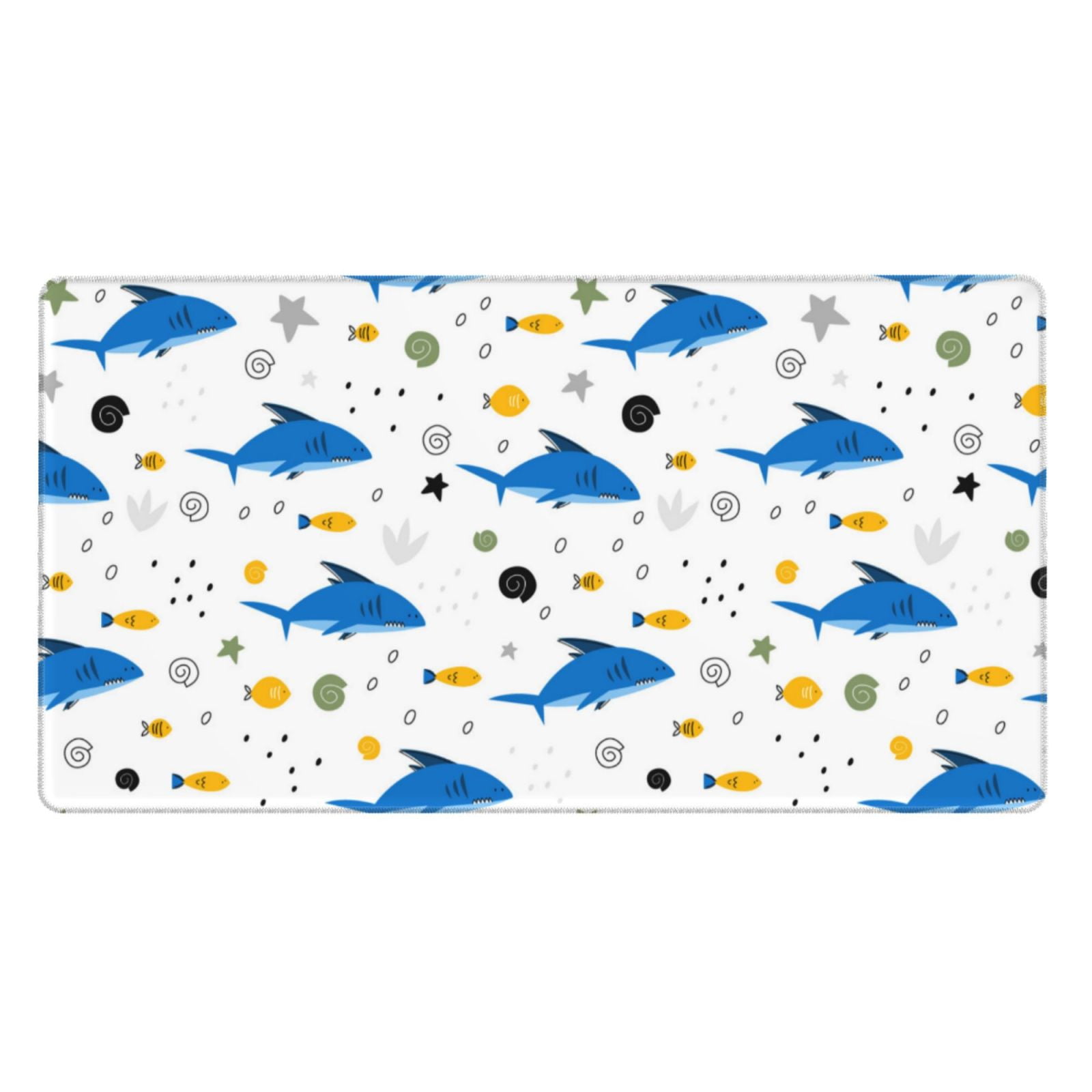 Large Gaming Mouse Pad - Cartoon Cute Shark Non-Slip Rubber Base Desk ...