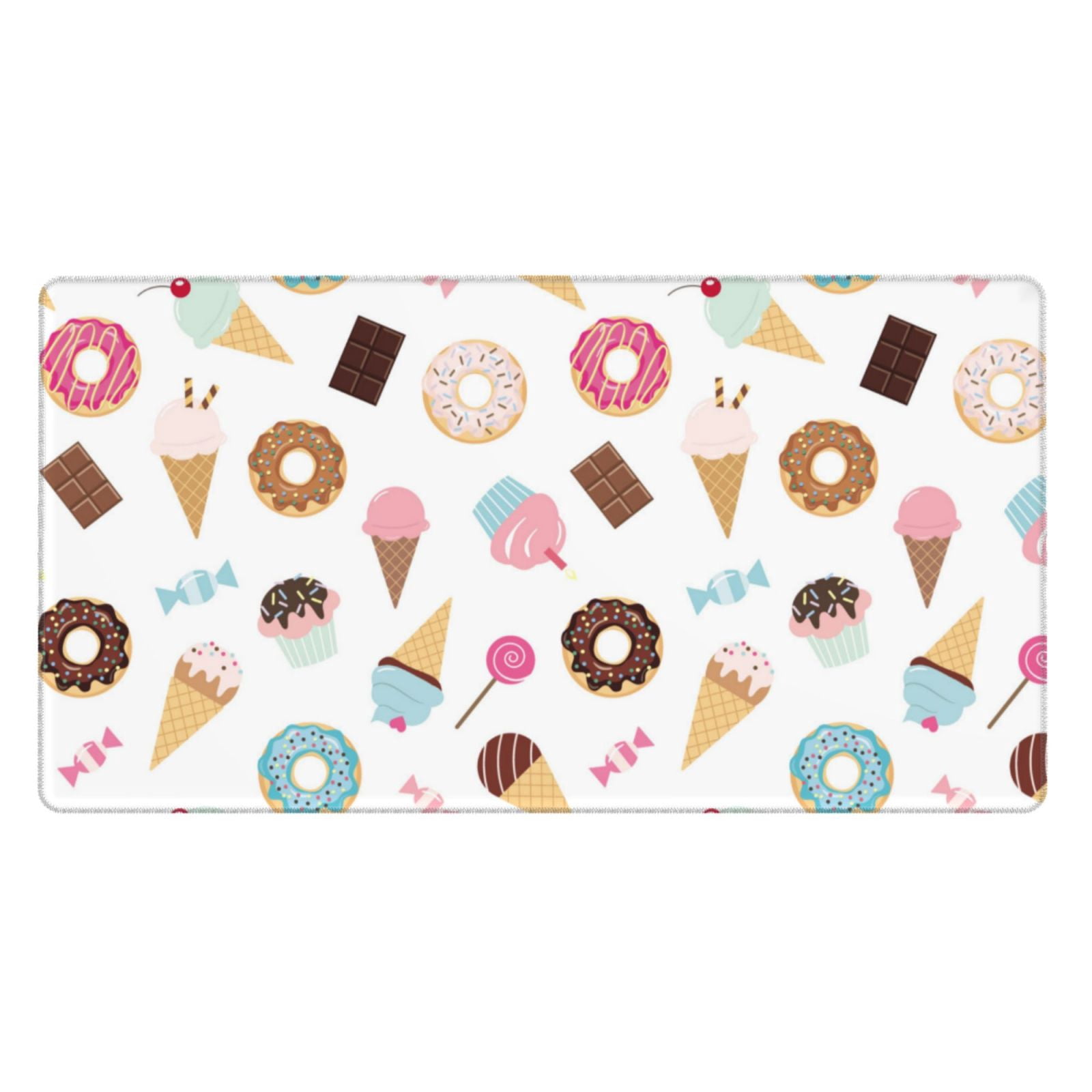 Large Gaming Mouse Pad - Cartoon Donut Ice Cream Candy Non-Slip Rubber ...