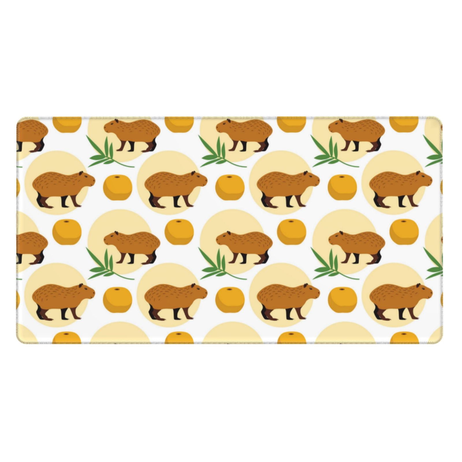 Large Gaming Mouse Pad - Cartoon Orange Capybara Non-Slip Rubber Base ...