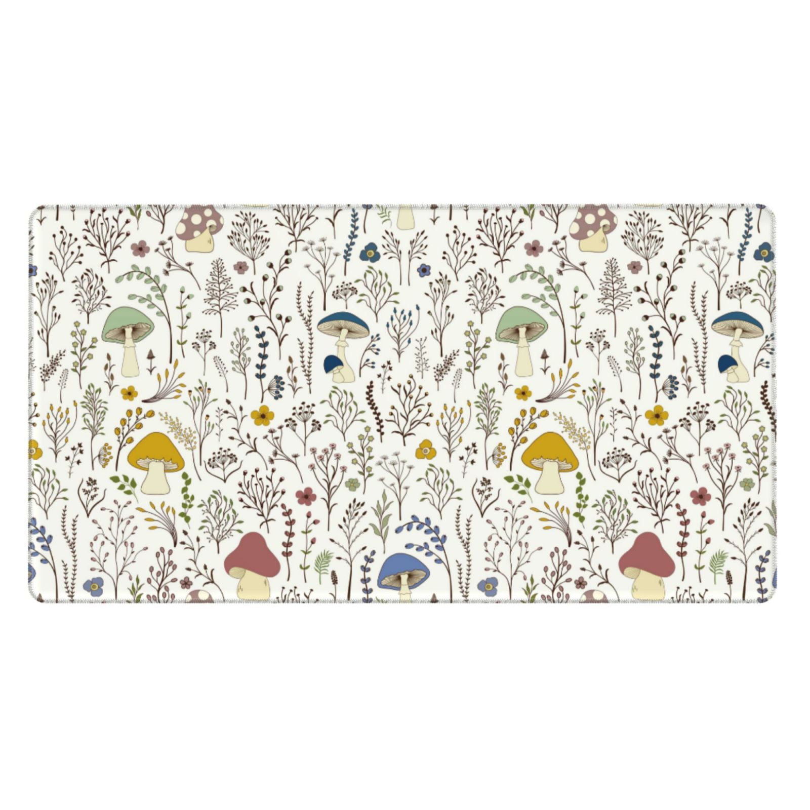 Large Gaming Mouse Pad - Colorful Mushrooms and Plants Non-Slip Rubber ...