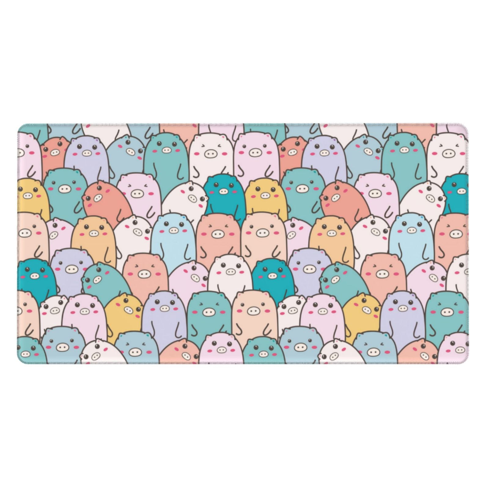 Large Gaming Mouse Pad - Colorful cute pig Non-Slip Rubber Base Desk ...
