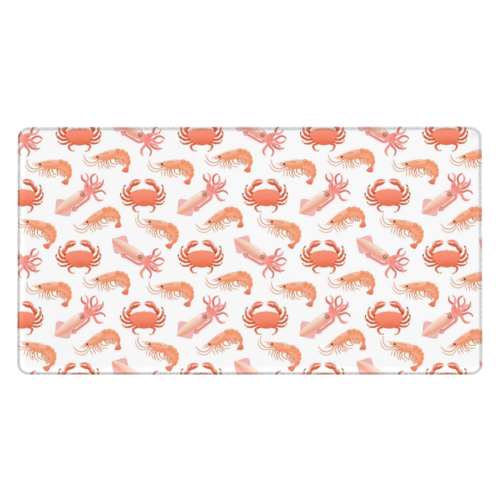 Large Gaming Mouse Pad - Crab Squid Shrimp Non-Slip Rubber Base Desk ...