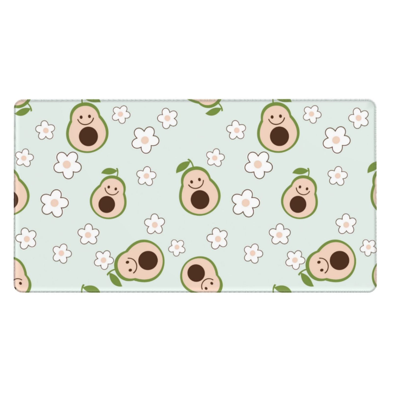 Large Gaming Mouse Pad - Cute Avocado Flower Green Non-Slip Rubber Base ...