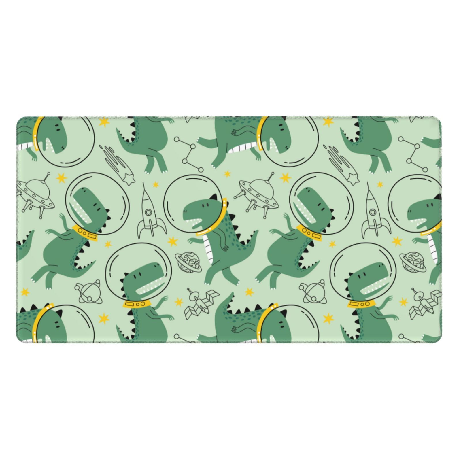 Large Gaming Mouse Pad - Cute Dinosaurs in Space Non-Slip Rubber Base ...