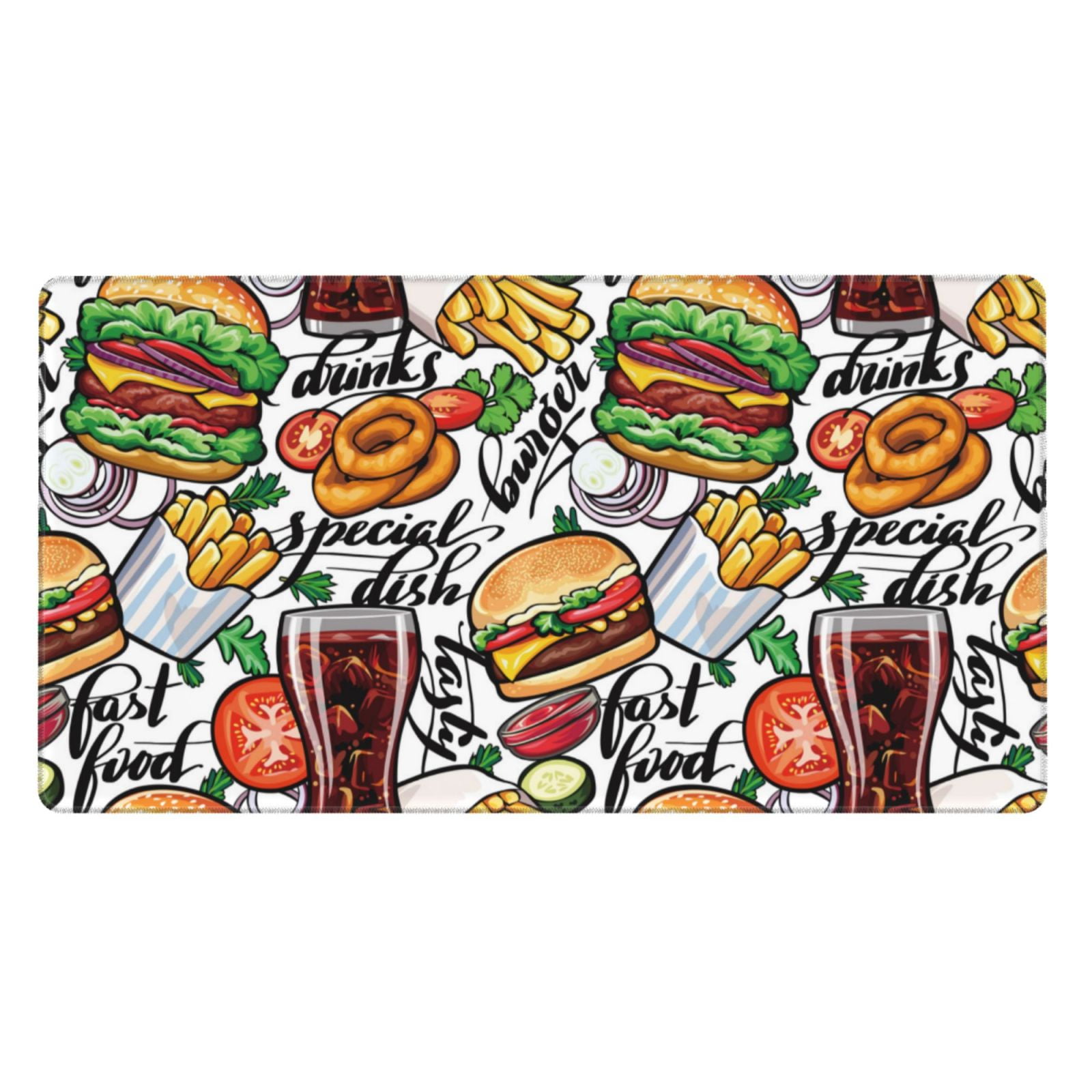 Large Gaming Mouse Pad - Cute Food Tomato Cucumber Burger Non-Slip ...