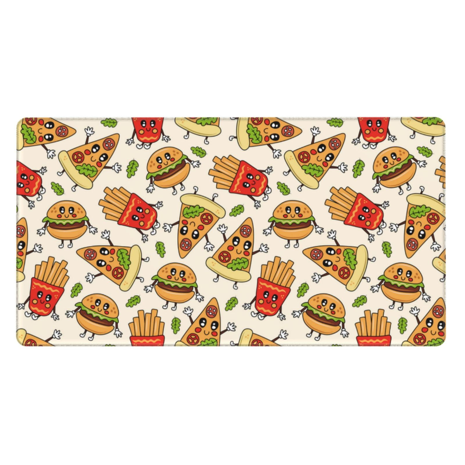 Large Gaming Mouse Pad - Cute French Fries Burger Non-Slip Rubber Base ...