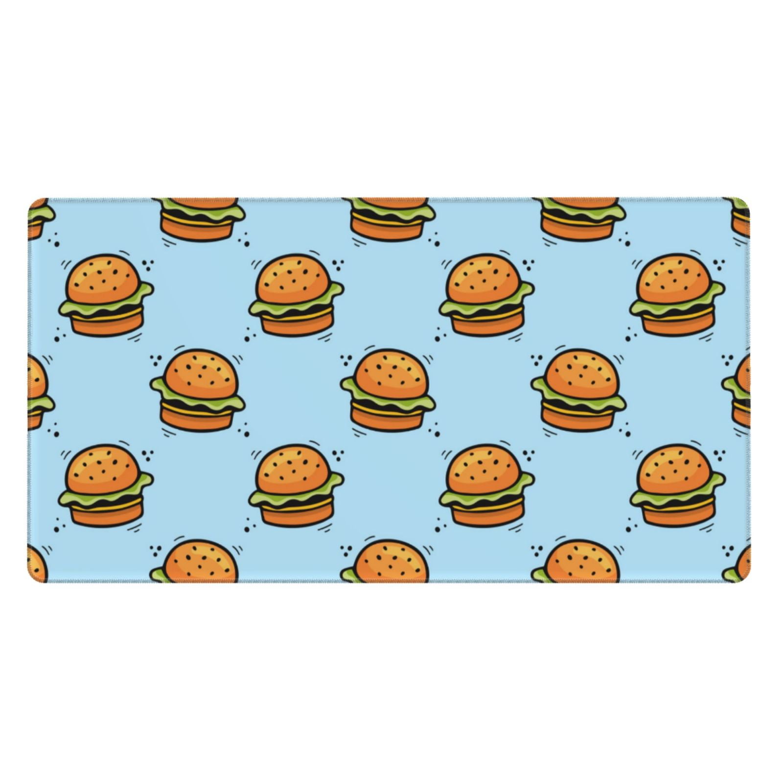 Large Gaming Mouse Pad - Cute Hamburger Blue Non-Slip Rubber Base Desk ...