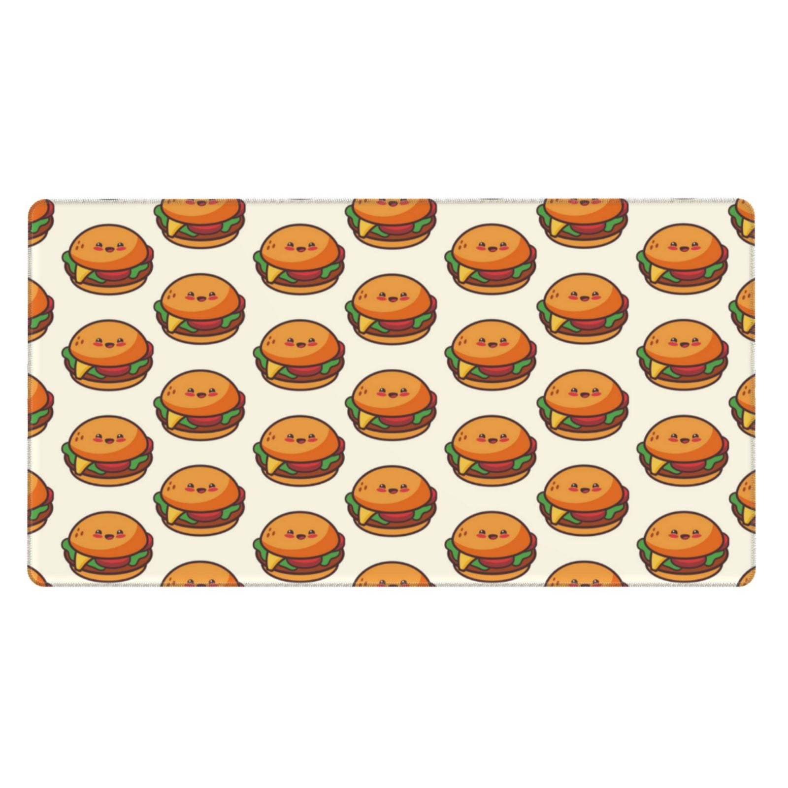 Large Gaming Mouse Pad - Cute Hamburger Expression Non-Slip Rubber Base ...