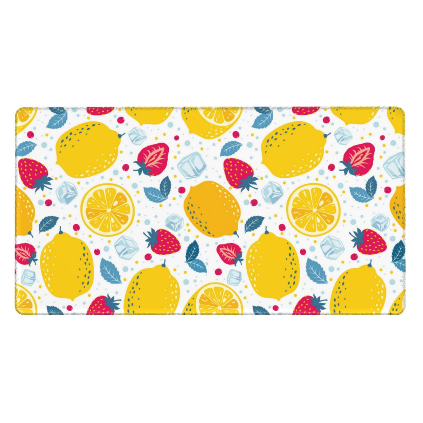Large Gaming Mouse Pad - Cute Lemon Ice Strawberry Non-Slip Rubber Base ...