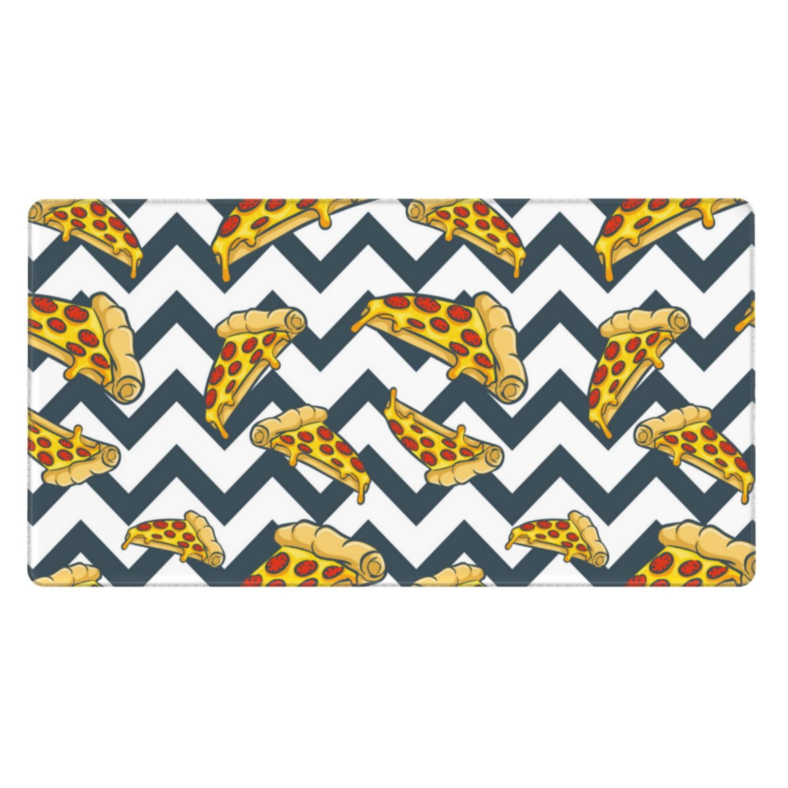 Large Gaming Mouse Pad - Cute Pizza Wavy Lines Non-Slip Rubber Base ...