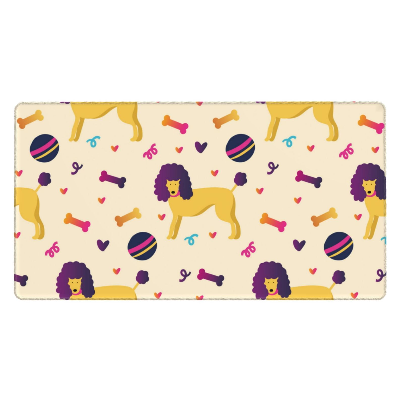 Large Gaming Mouse Pad - Cute Poodle Dog Funny Bones Non-Slip Rubber ...