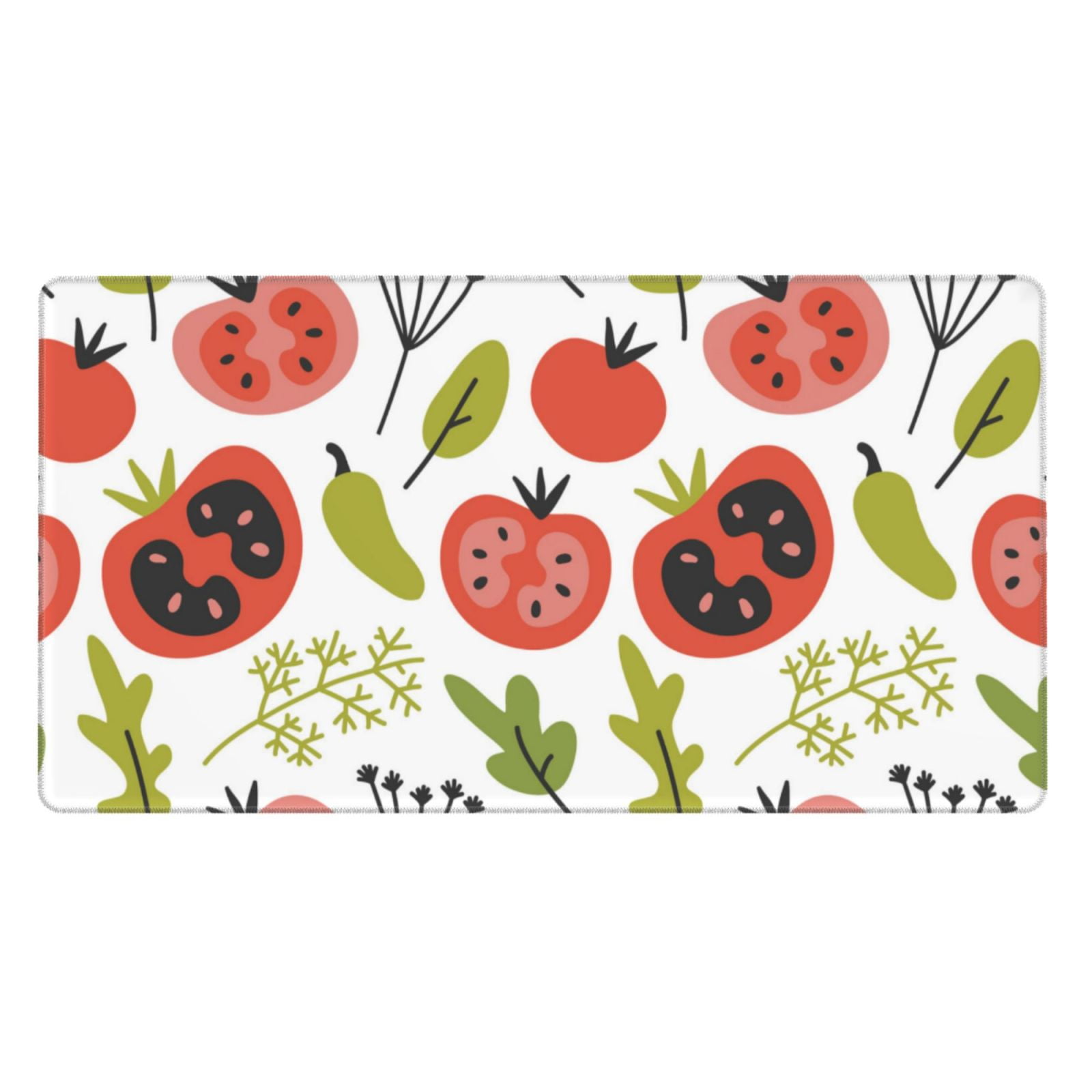 Large Gaming Mouse Pad - Cute Tomato Green Pepper Non-Slip Rubber Base ...