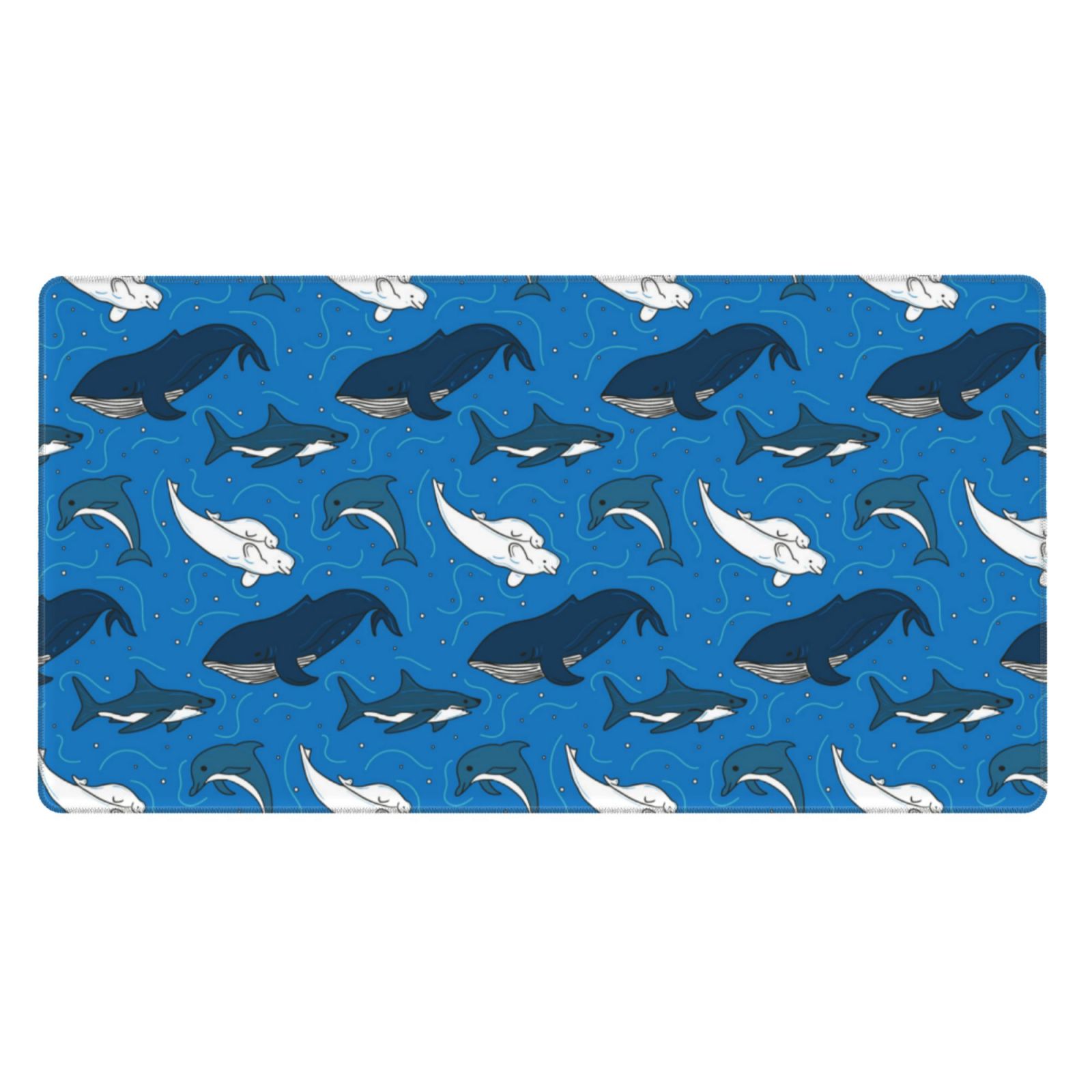 Large Gaming Mouse Pad - Cute Whale Dolphin Shark Non-Slip Rubber Base ...