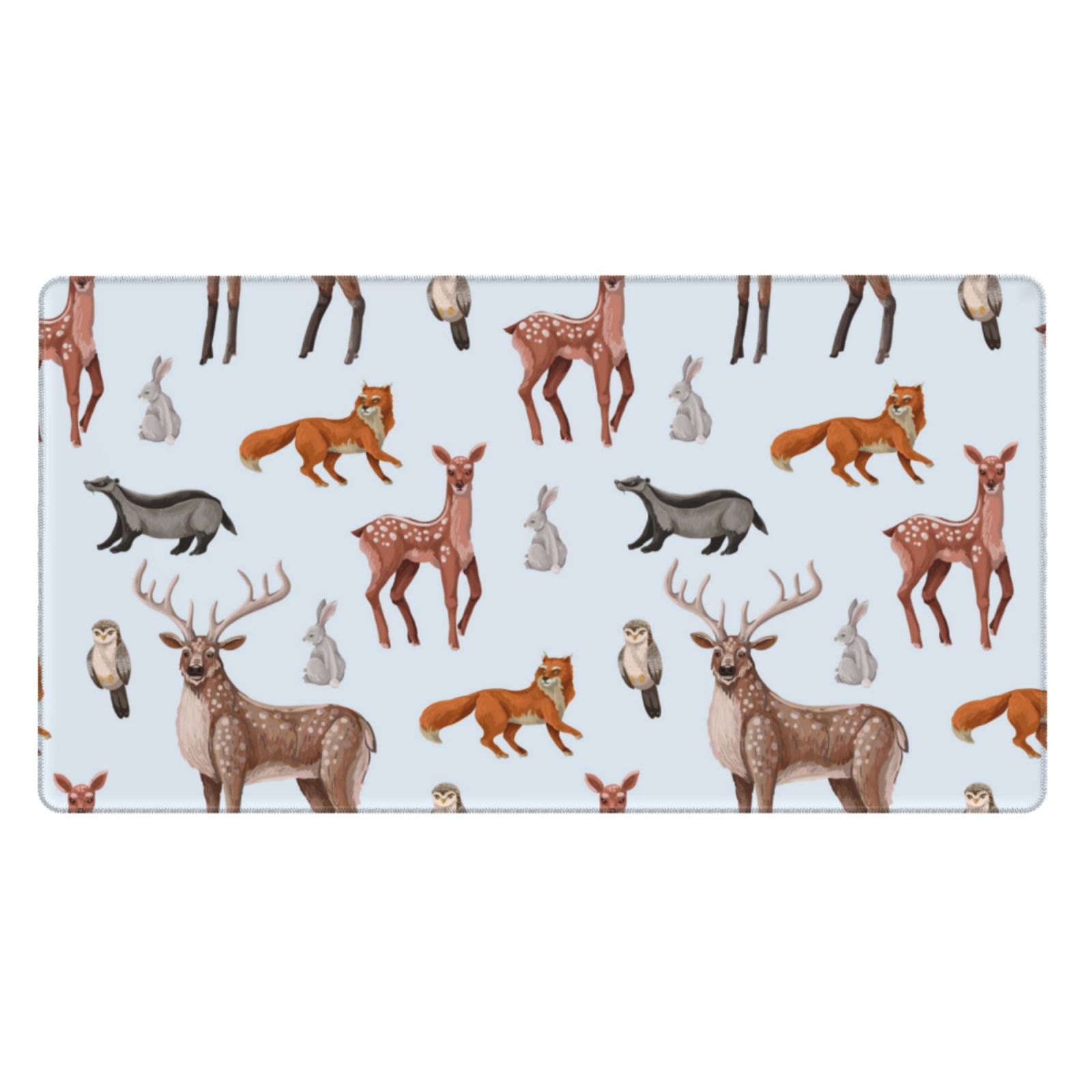 Large Gaming Mouse Pad - Deer Owl Rabbit Non-Slip Rubber Base Desk Mat ...