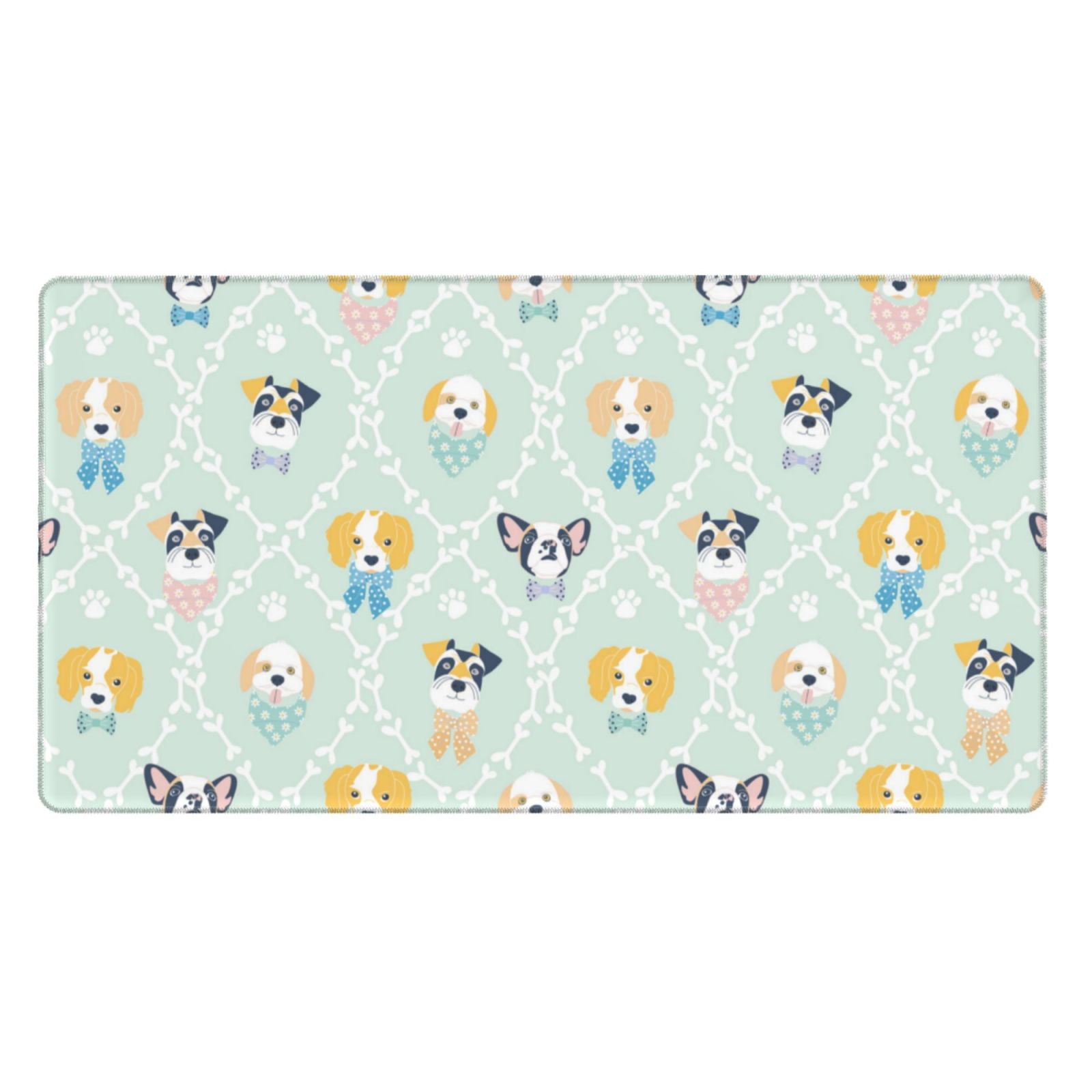 Large Gaming Mouse Pad - Different Breeds of Dogs Non-Slip Rubber Base ...