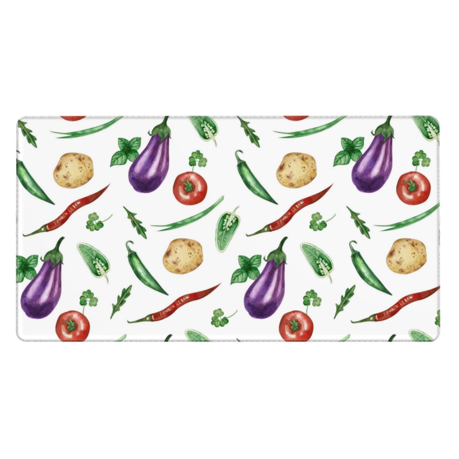 Large Gaming Mouse Pad - Eggplant vegetable tomato Non-Slip Rubber Base ...