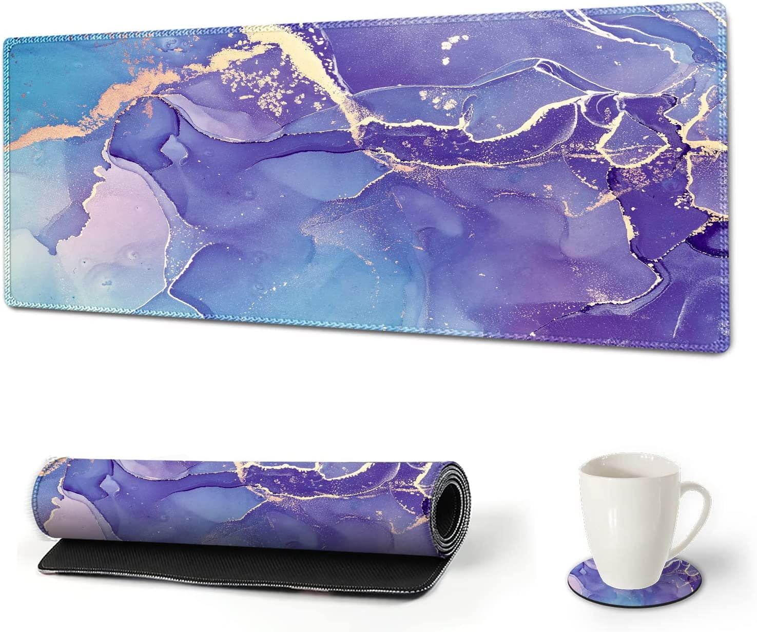 Large Gaming Mouse Pad Extended Mouse Pad with Stitched Edge, Keyboard ...
