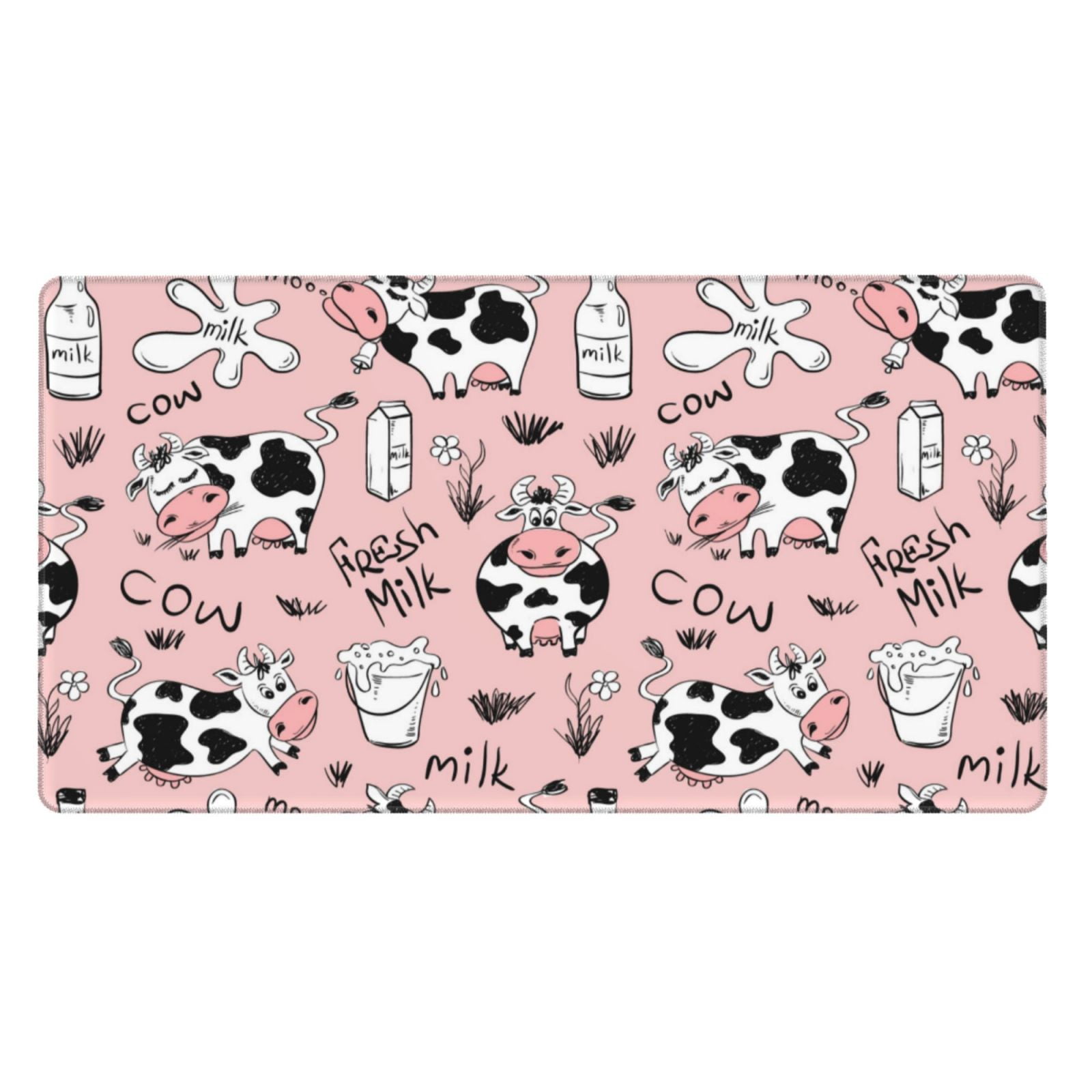 Large Gaming Mouse Pad - Funny Cute Cartoon Milk Cow Non-Slip Rubber ...