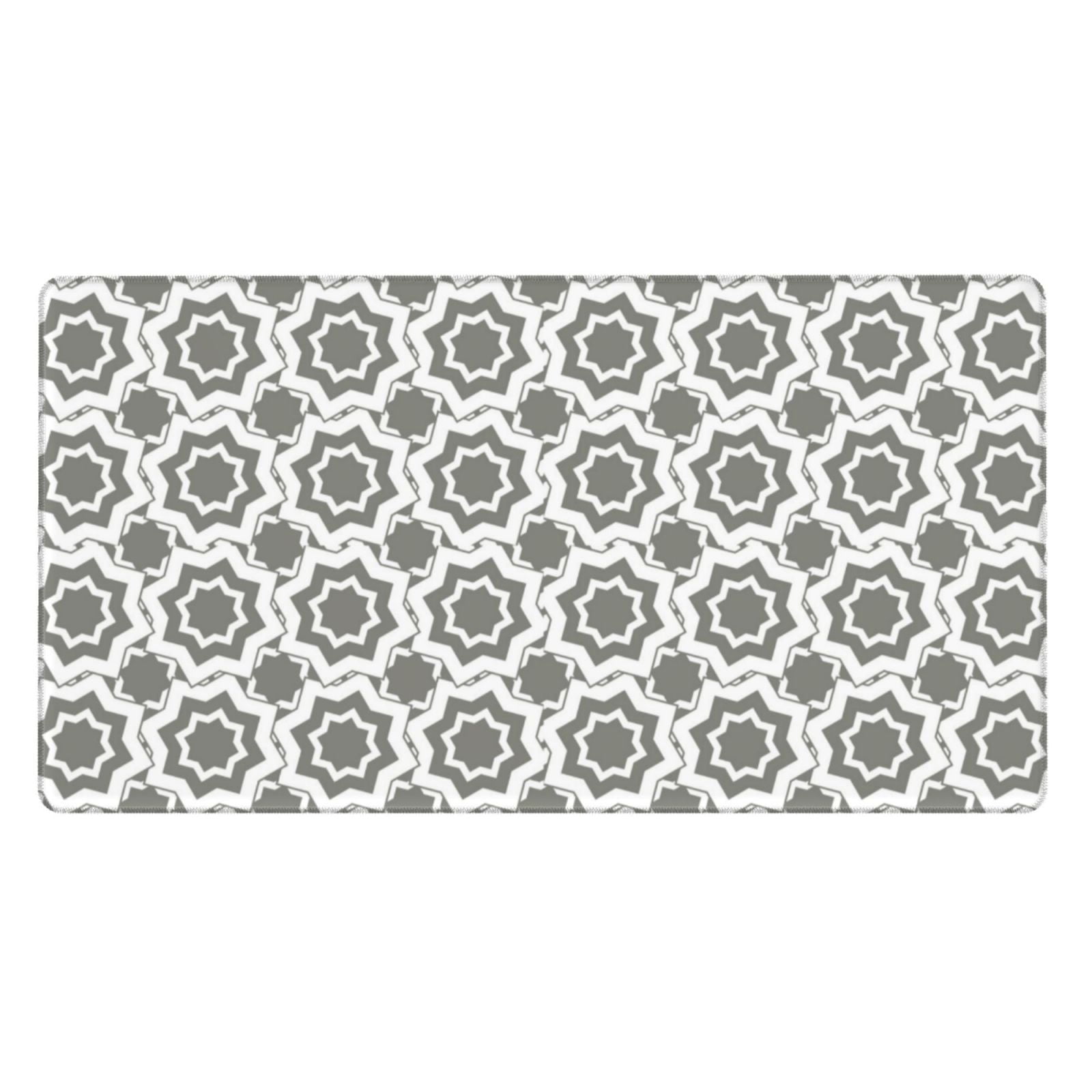 Large Gaming Mouse Pad - Gray Geometric Star Array Non-Slip Rubber Base ...