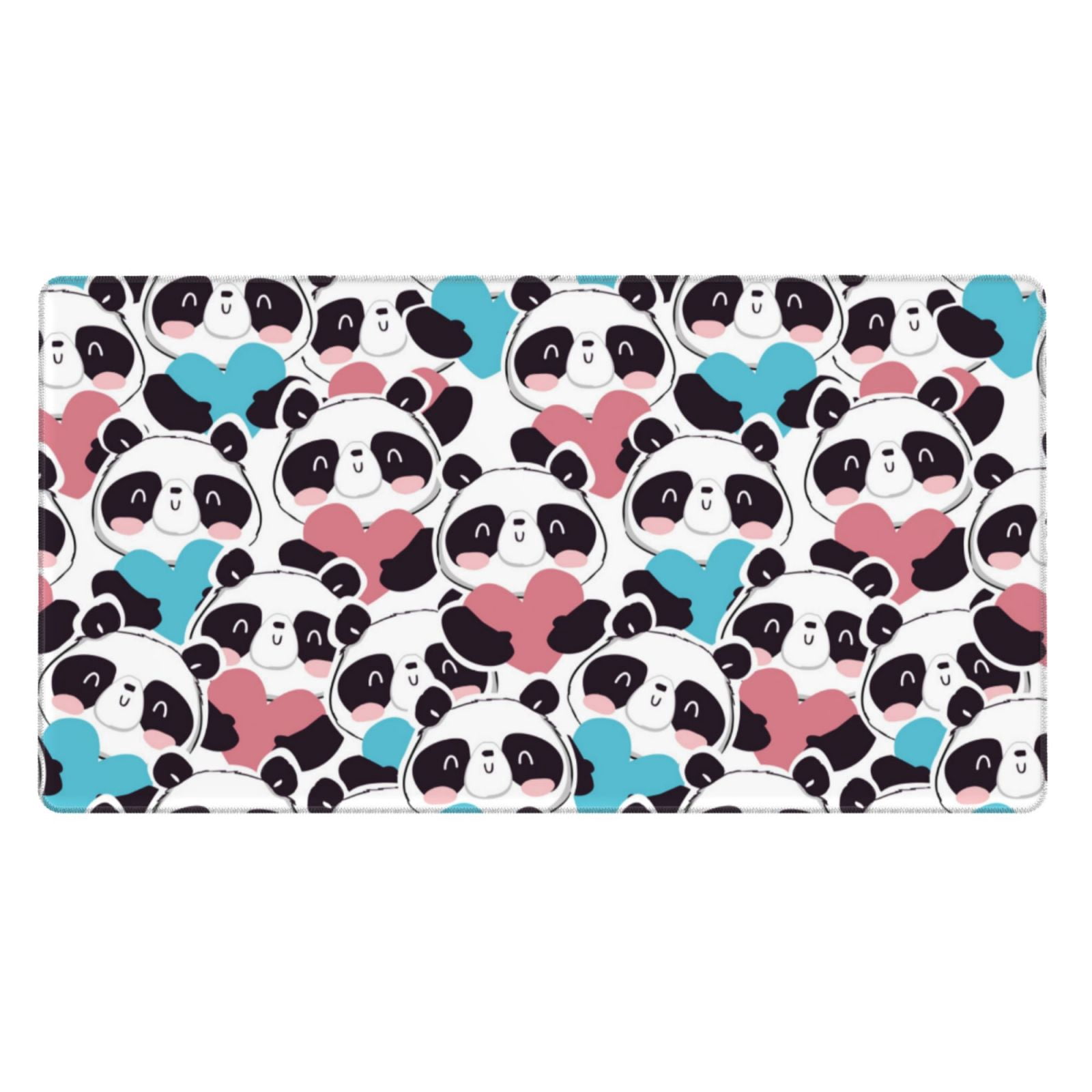 Large Gaming Mouse Pad - Heart Panda A Non-Slip Rubber Base Desk Mat ...